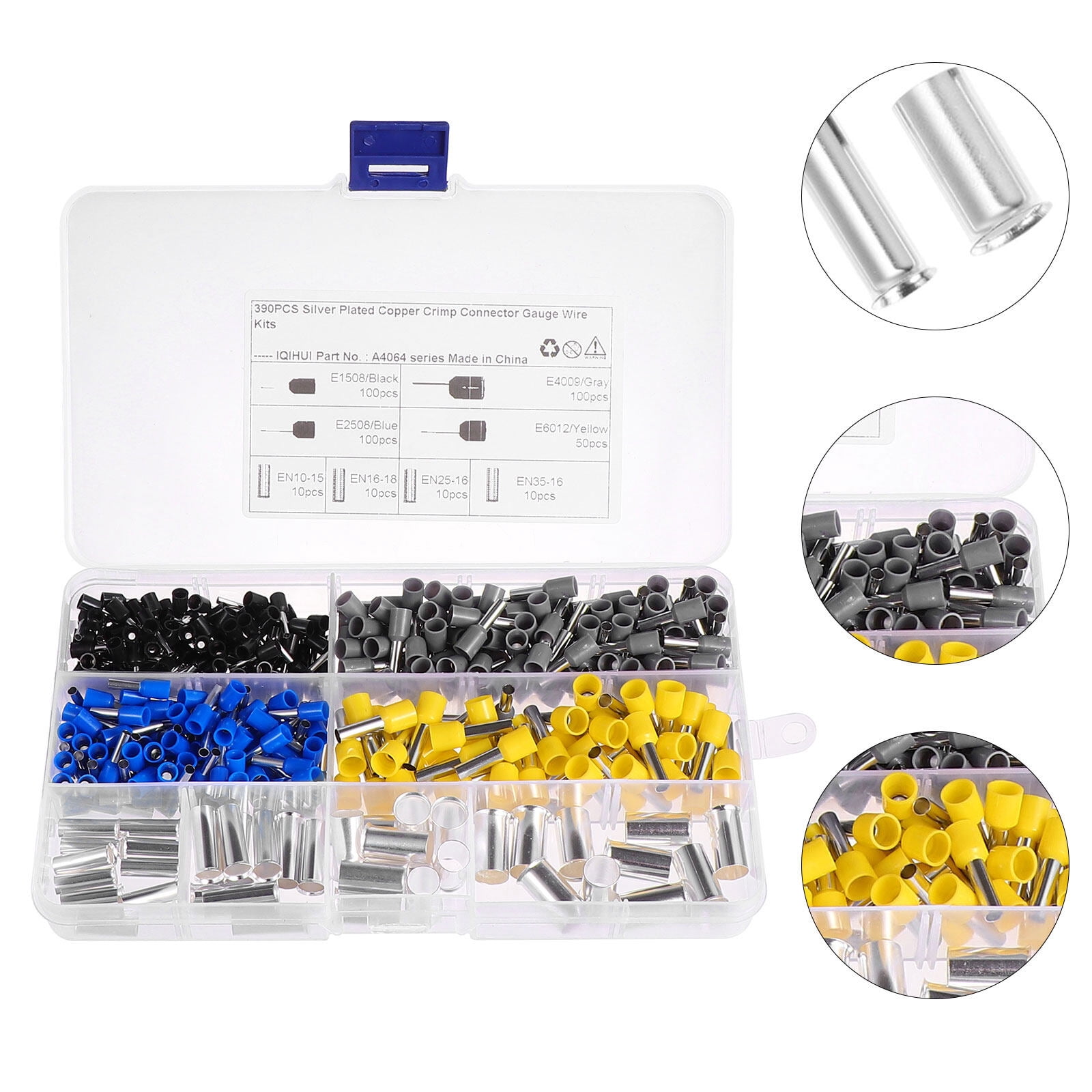 YSNOOWE 390Pcs Cable End Crimps Assorted Color Copper for Wiring ...