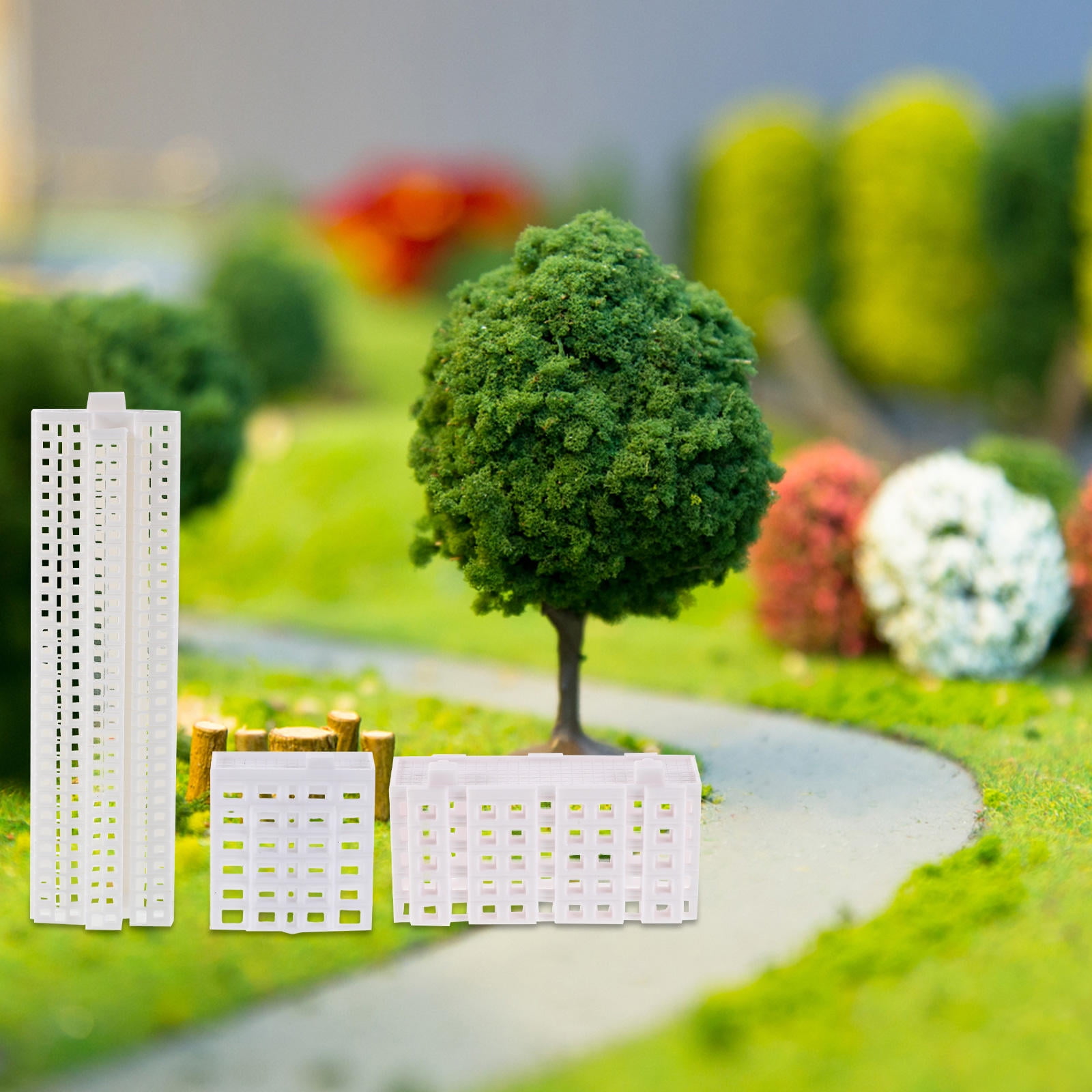 YSNOOWE 4Pcs Miniature Building Props High-Rise for Diy Projects and ...