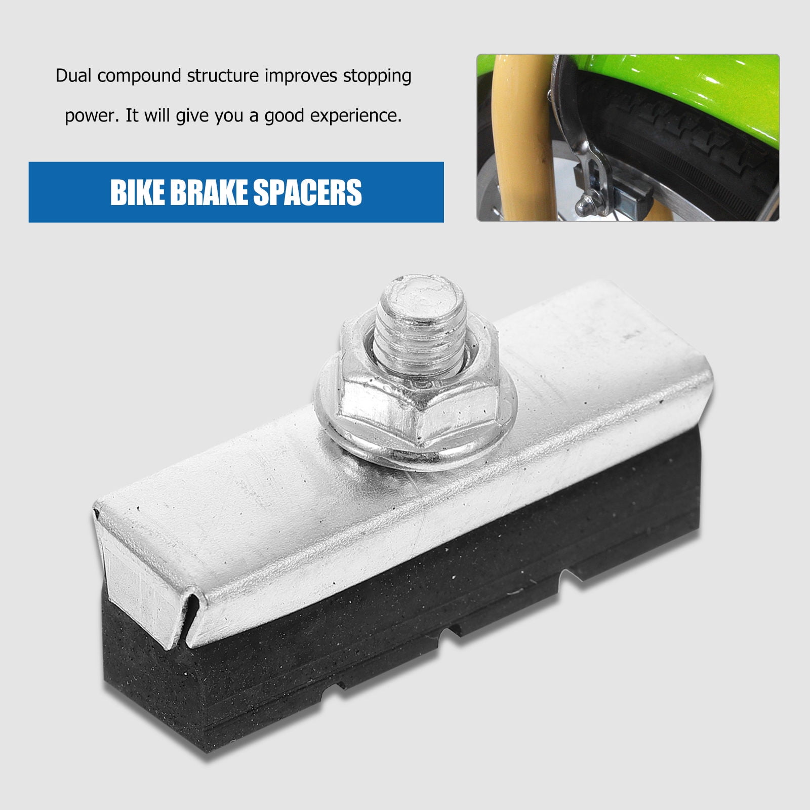 YSNOOWE Bike Brake Pad 10 Sets for Caliper Brakes with Rubber and Metal ...