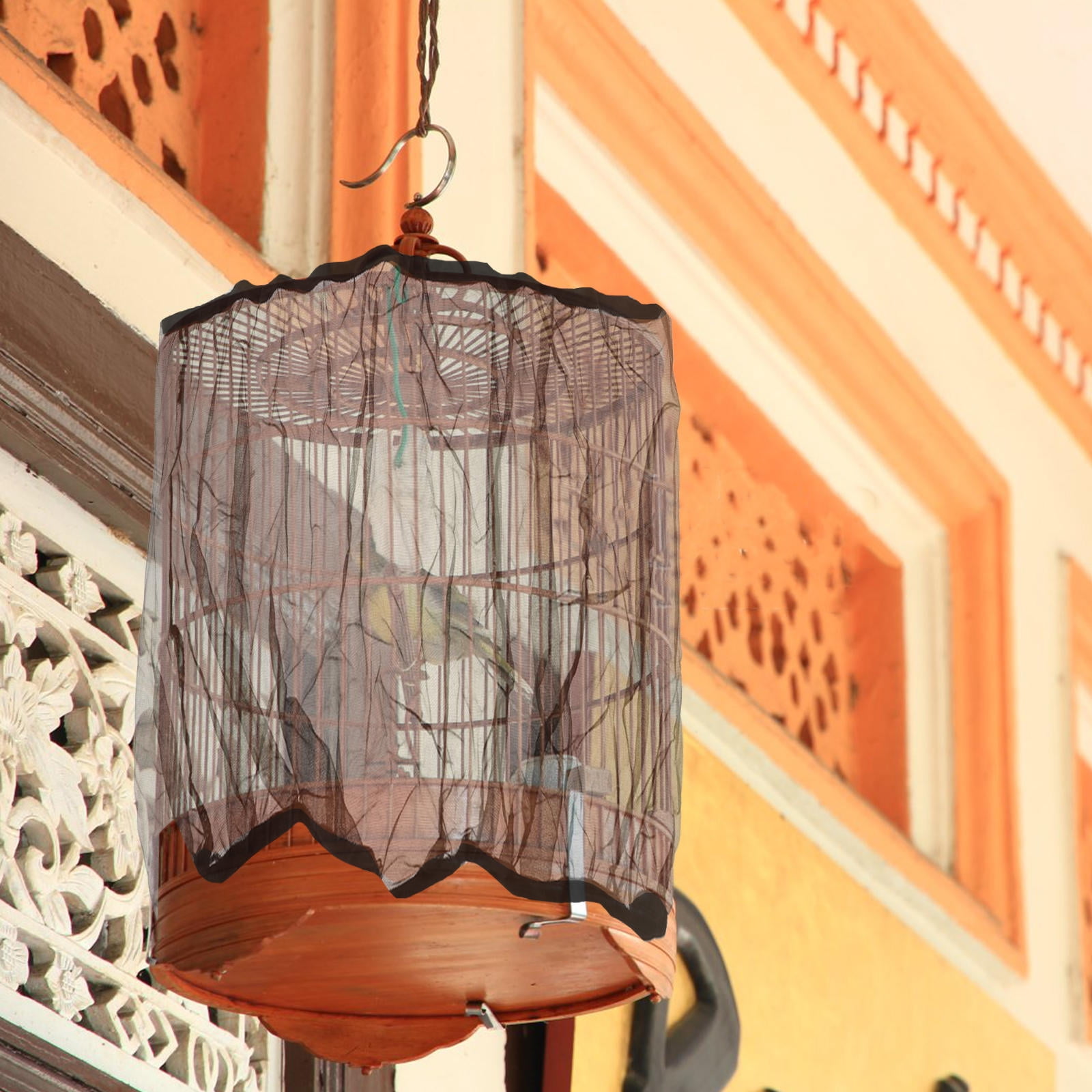 YSNOOWE Black Mesh Bird Cage Cover 1Pcs for Parakeets with Air ...