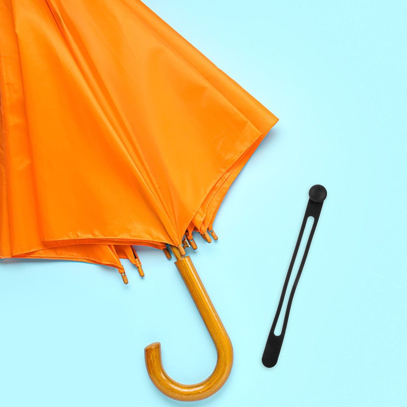 YSNOOWE Black Silicone Umbrella Tie Strap for Cord Organization and ...