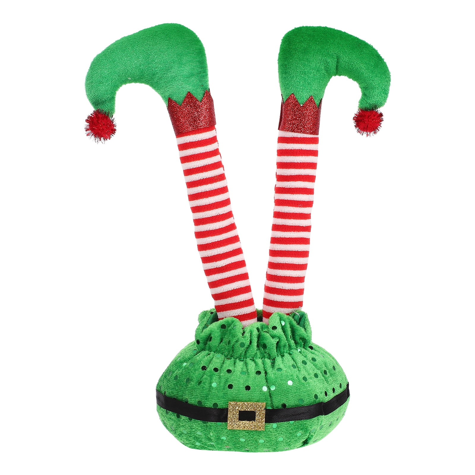 YSNOOWE Christmas Elf Leg Decoration Green PP Cotton Christmas Ornament ...