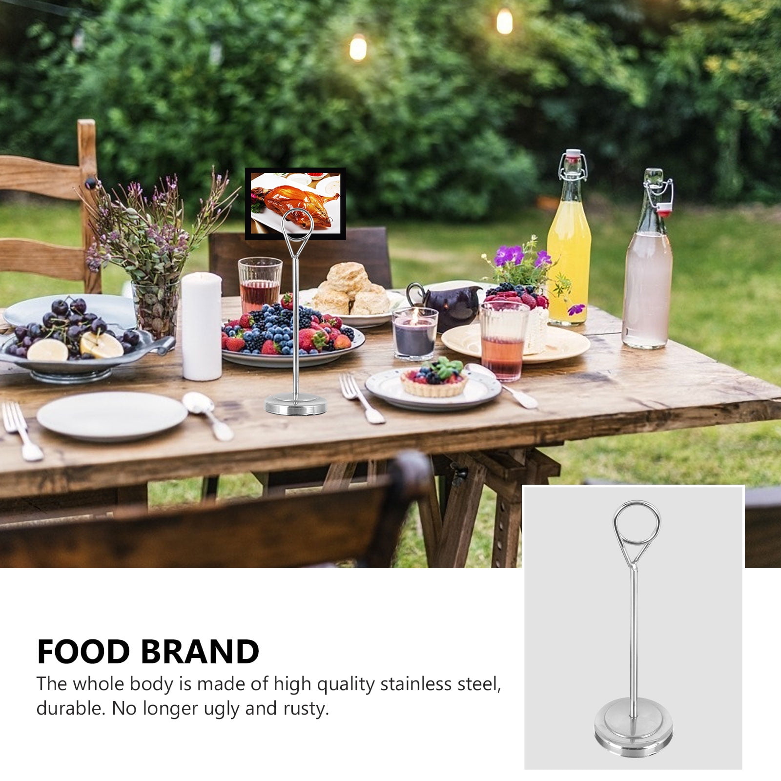 YSNOOWE Dining Table Cards Holder 1Pack Silver 6.48X1.97X1.97Inch For ...