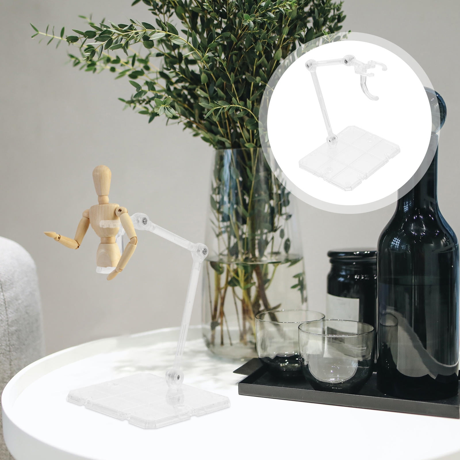 YSNOOWE Display Stand 1Pcs Clear Plastic Square Base Figures In Home ...