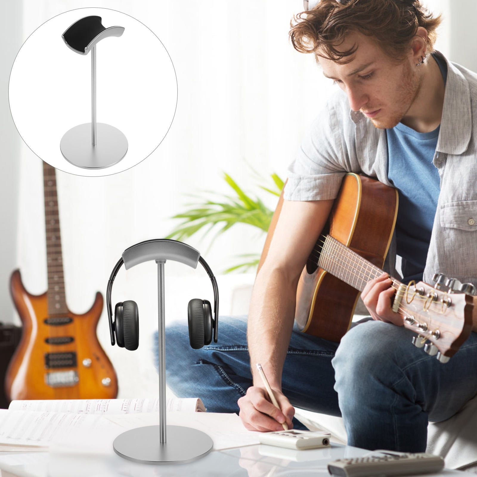 YSNOOWE Headset Organization Metal Headphone Stand for Desk 1Pcs Rubber ...