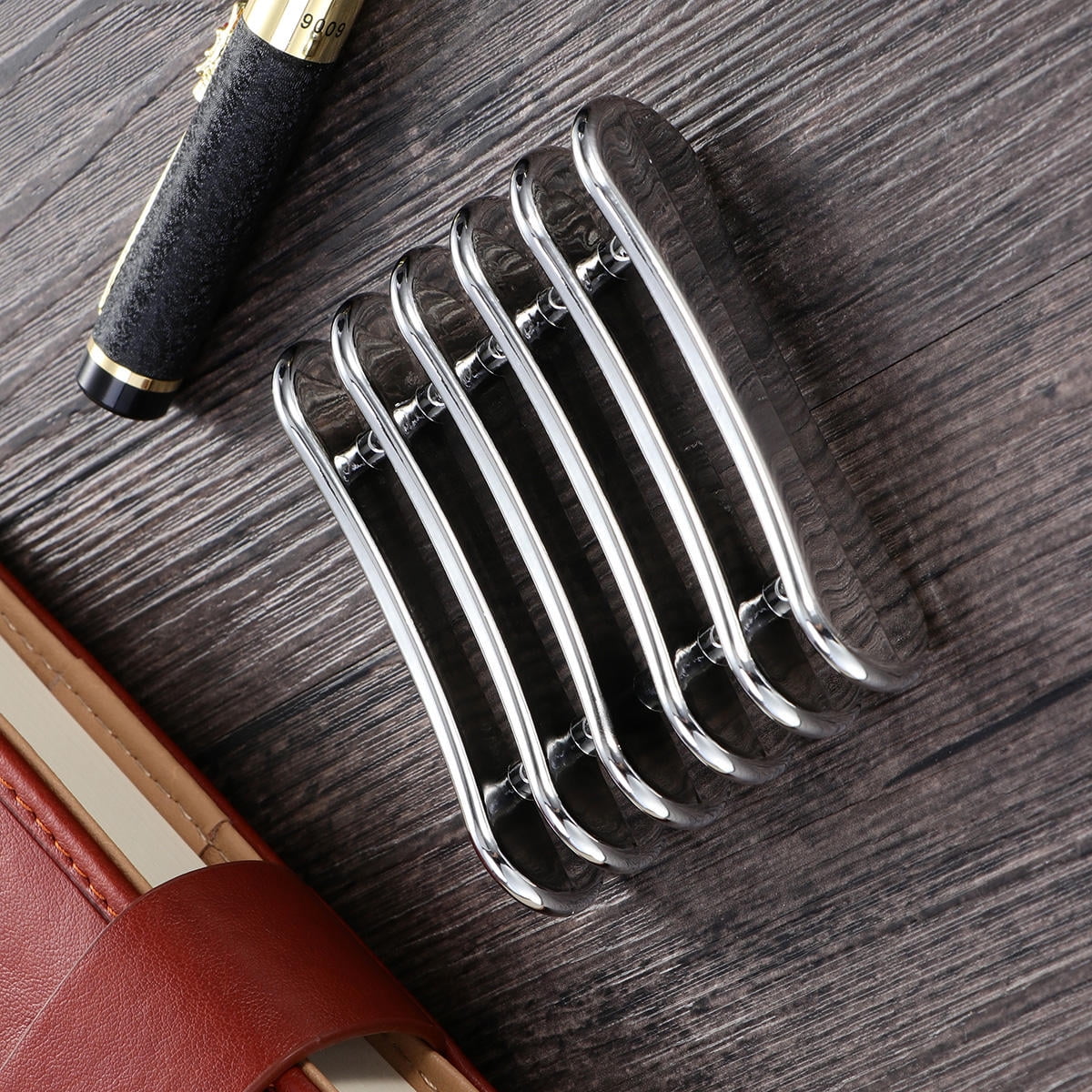 YSNOOWE Nail Salon Accessories 1Pcs 5 Grid Abs Electroplating Silver Penholder For Pattern ...