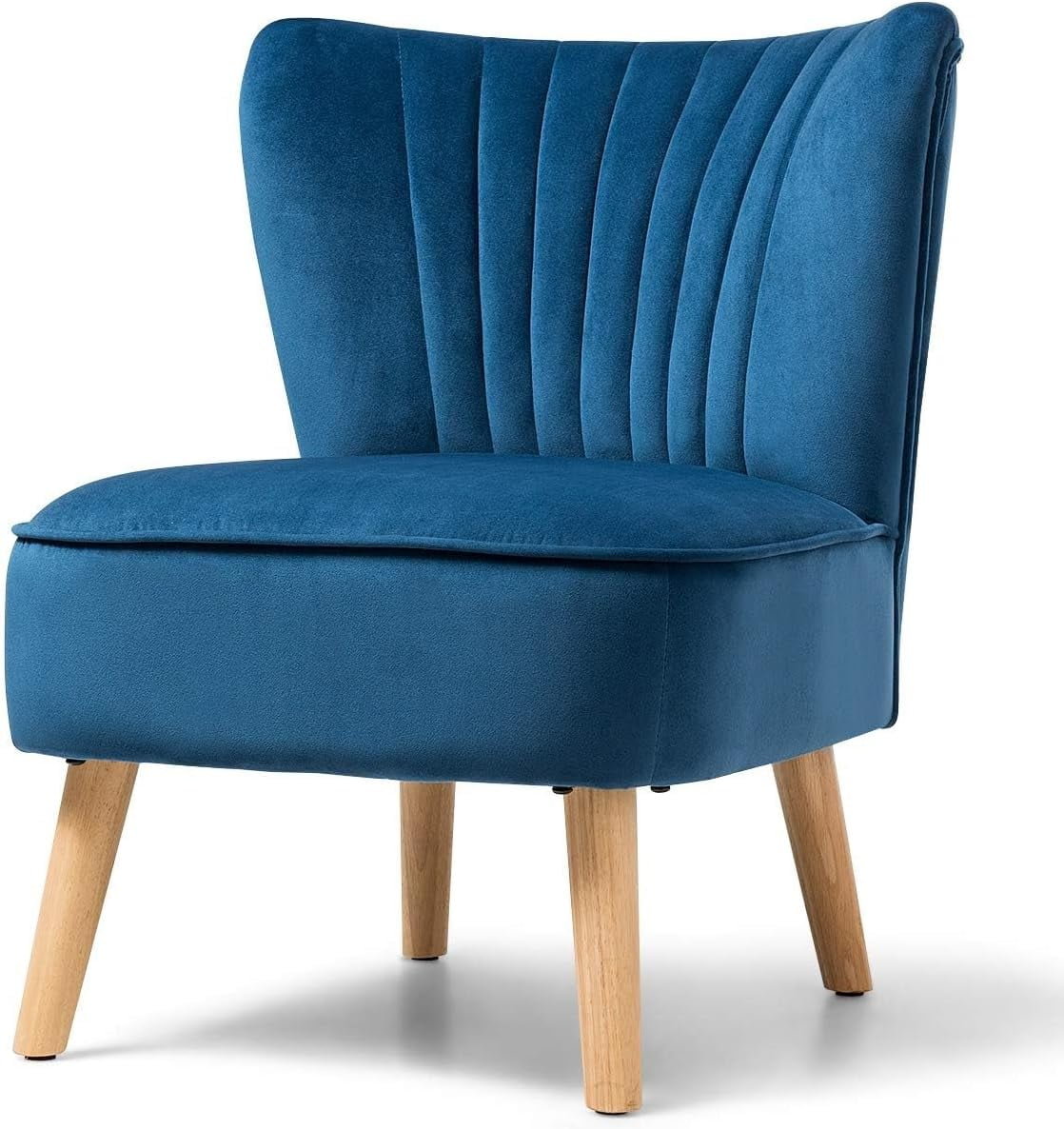 YSNW Accent Chair, Comfy Velvet Upholstered Sofa Chair w/Wood Legs, Mid ...
