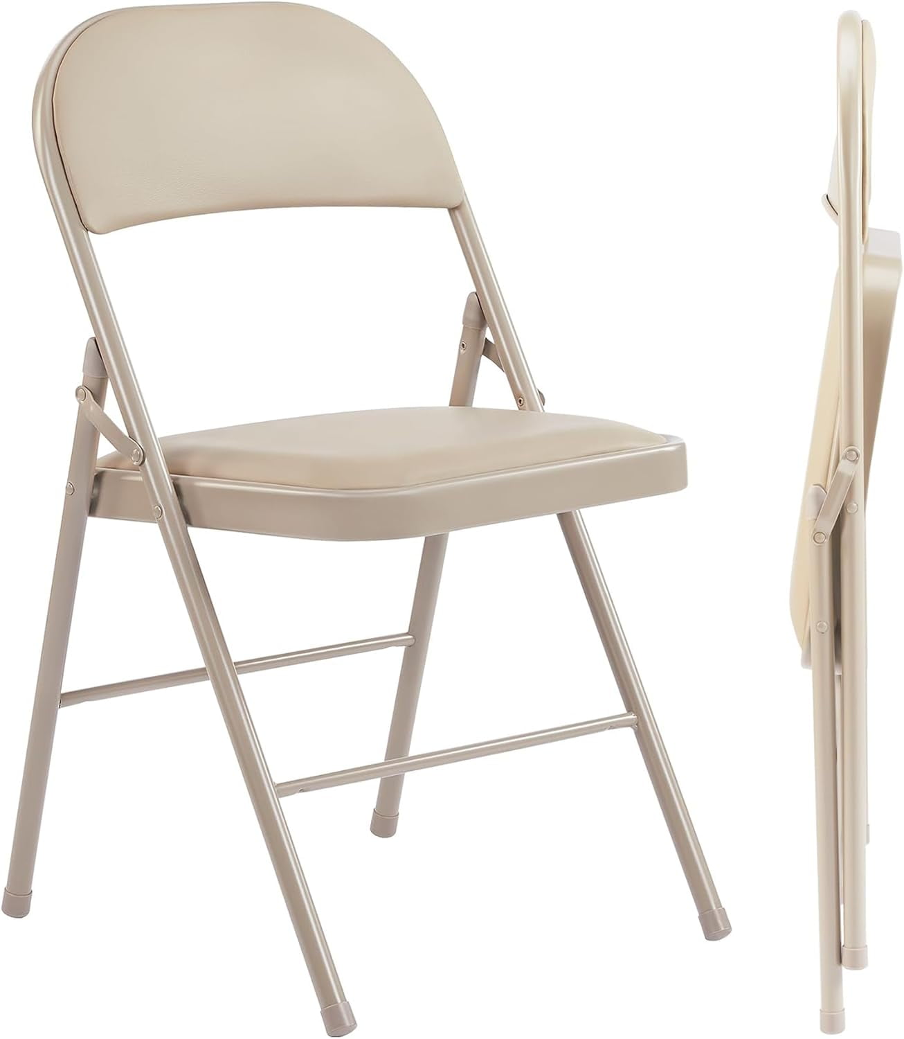 YSNW Folding Chairs 2 Pack, Portable Stackable Commercial Chair, Indoor ...