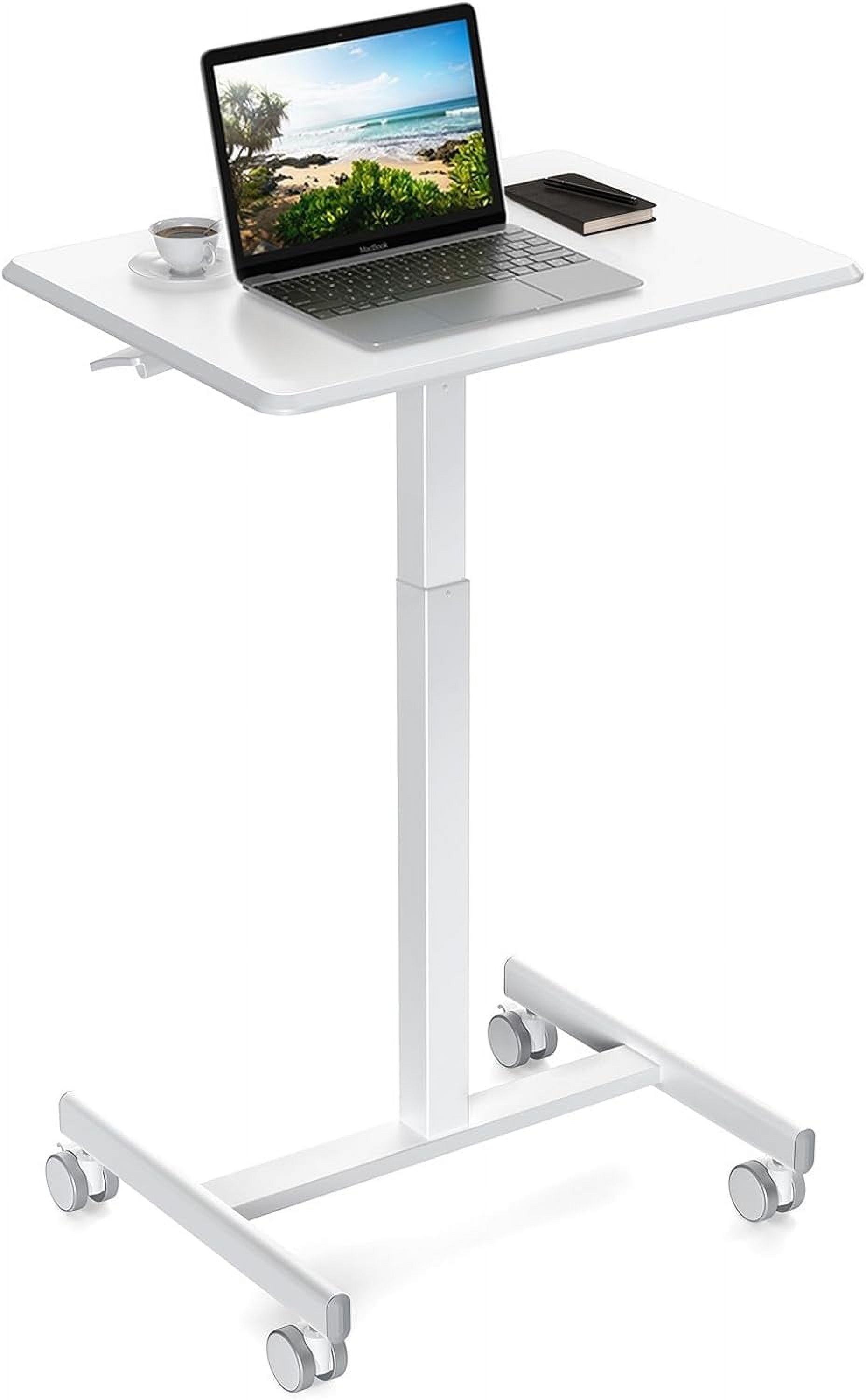 YSNW Mobile Small Standing Desk - Rolling Desk with Adjustable Height ...