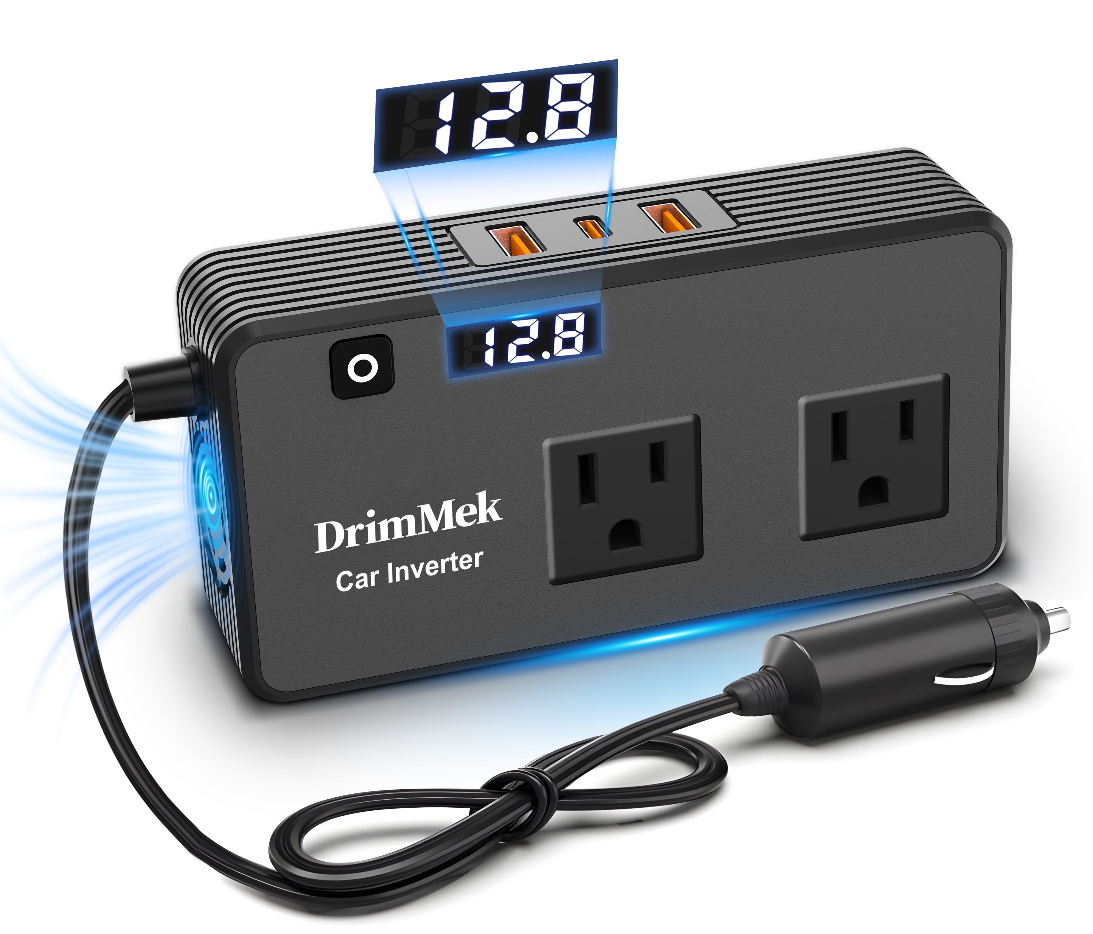 DrimMek 300W Car Power Inverter, DC 12V to 110V AC Inverter, Car ...