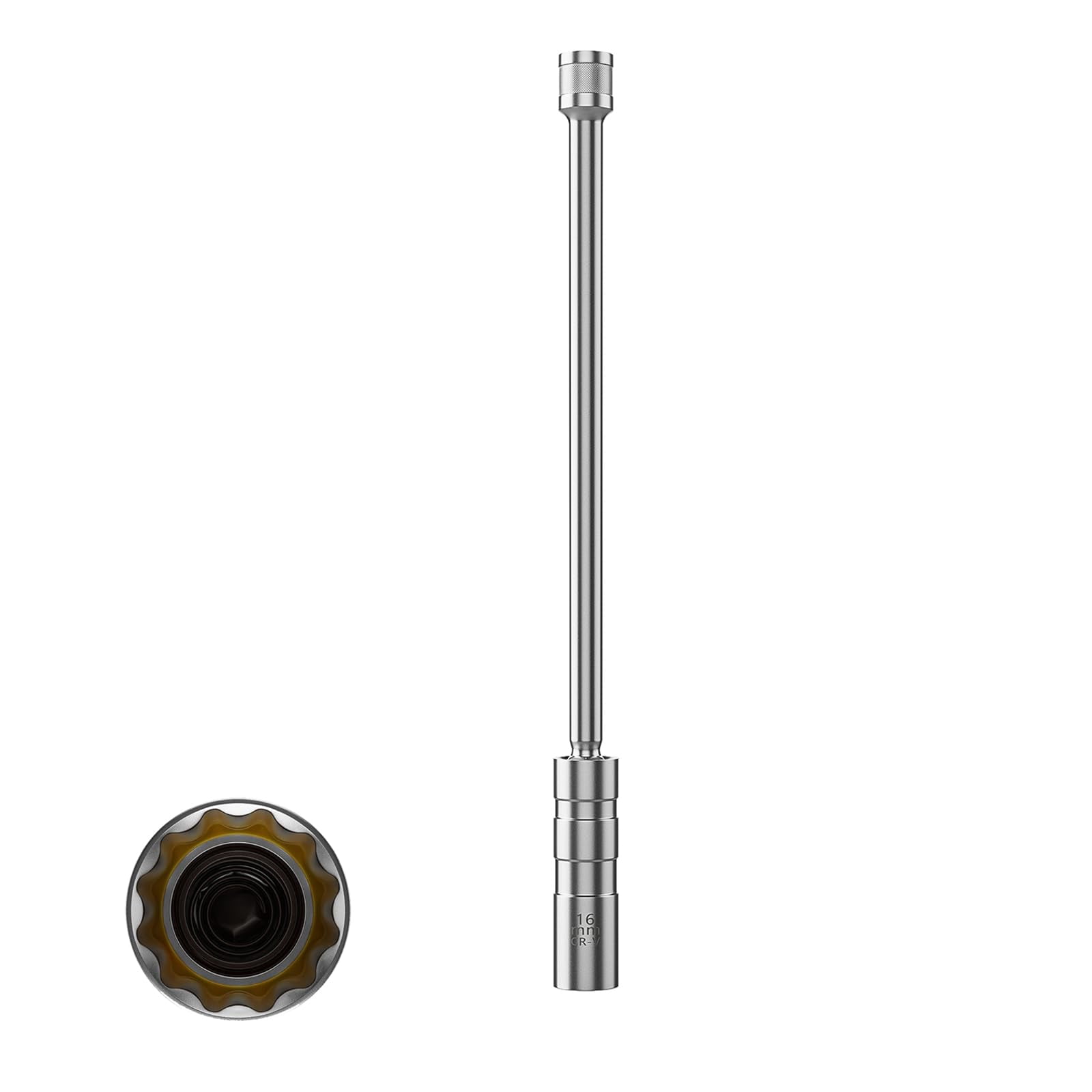 YSSNIUTOOL 16MM 12-Inch Extension Swivel Spark Plug Socket - 3/8-Inch ...