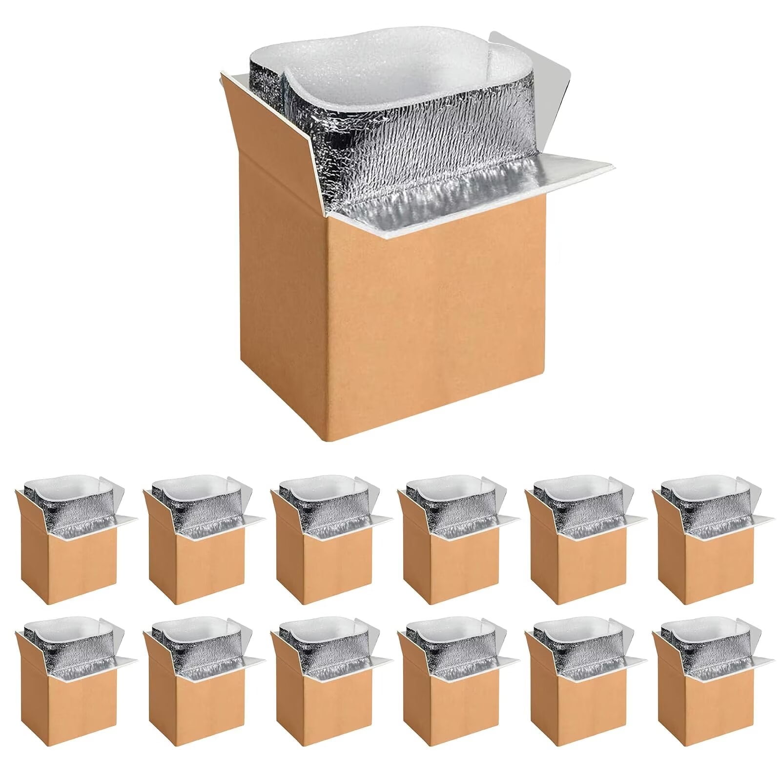 YSSOA 12 Pack 6"x5"x9" Insulated Shipping Boxes with Aluminum Foil ...