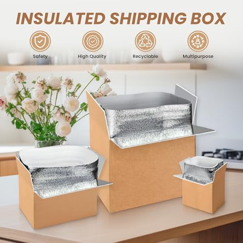 YSSOA 4 Pack Insulated Shipping Boxes with Aluminum Foil Liner,Thermal ...