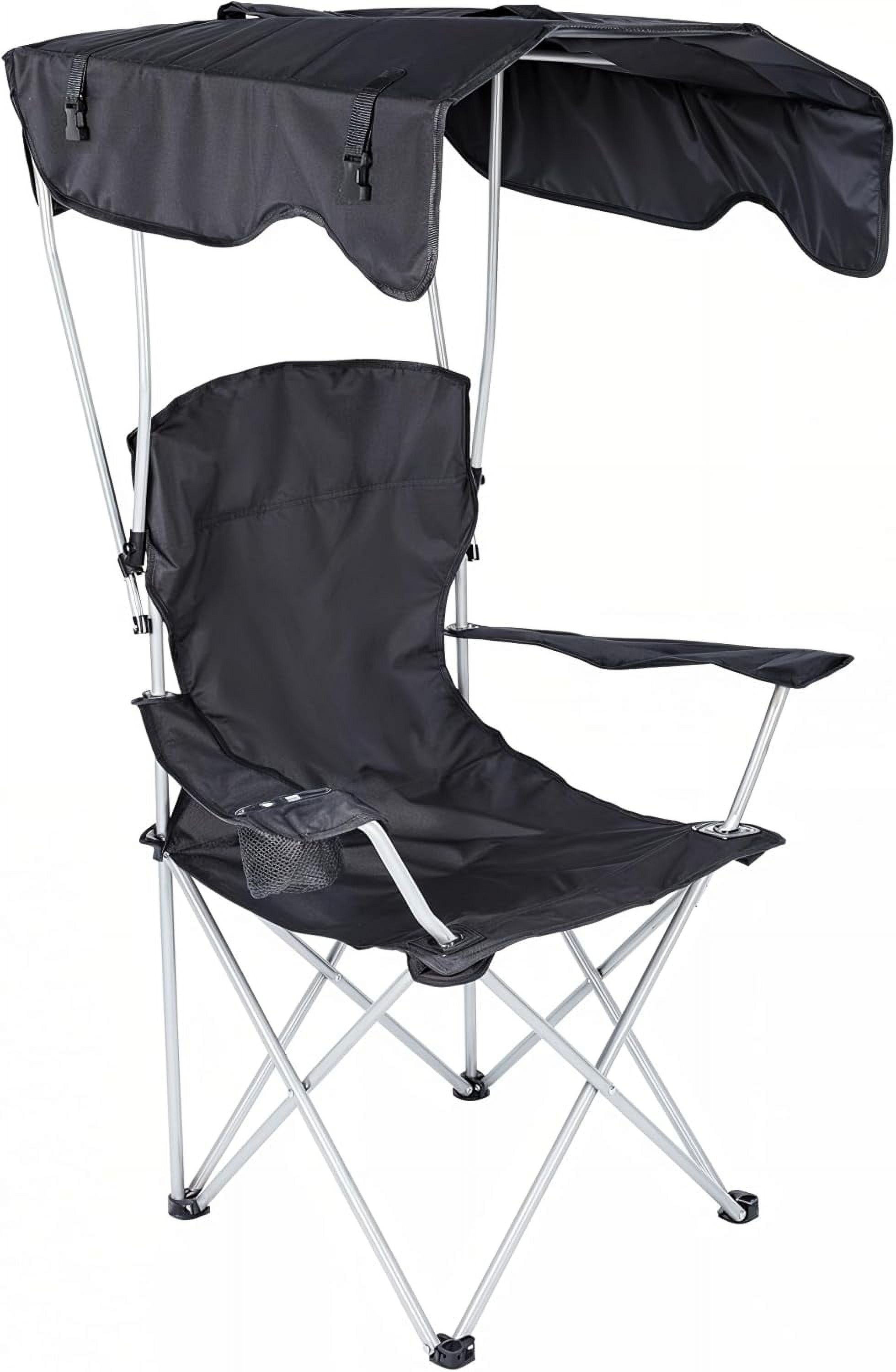 YSSOA Canopy Lounge Chair with Sunshade for Camping, Hiking, Travel ...