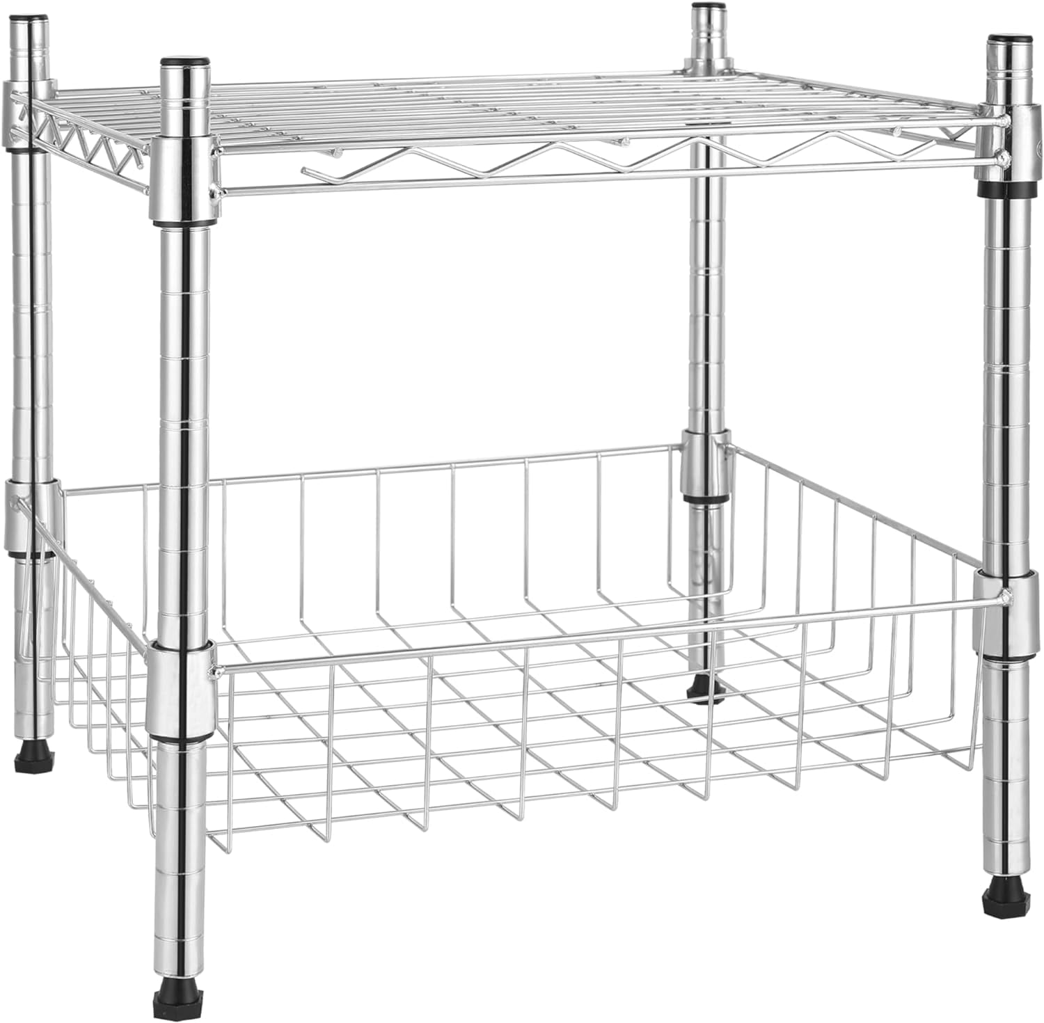 YSSOA Heavy Duty Shelving Unit, Wire Metal Stackable Storage, 1-Tier ...