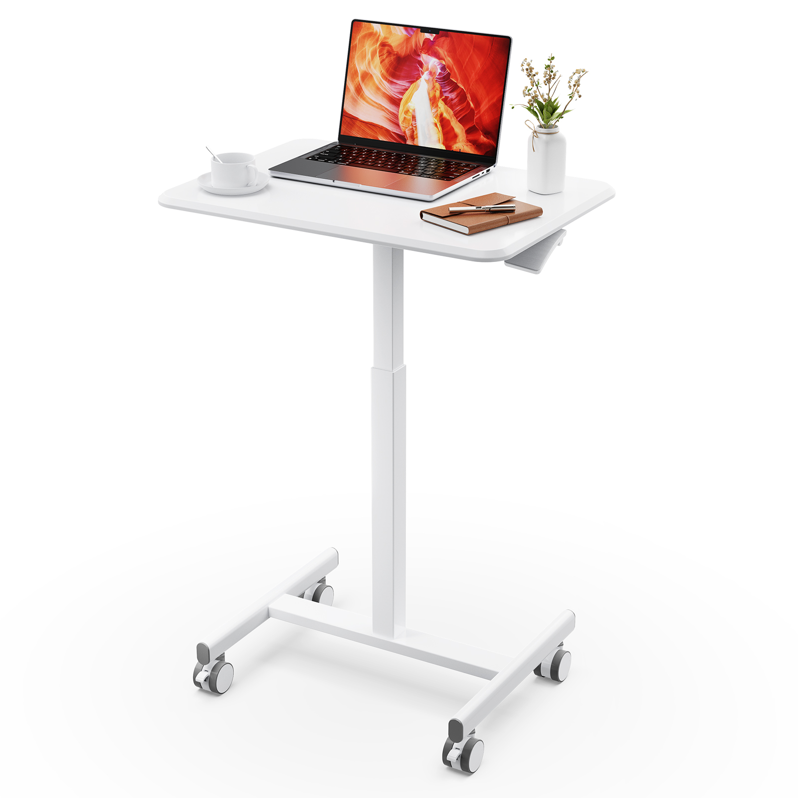 YSSOA Mobile Small Standing Desk - Rolling Desk with Adjustable Height ...