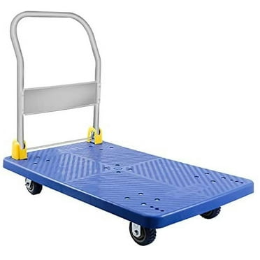 Flatbed Cart, 660lbs Heavy Duty Capacity Platform Hand Truck 360 Degree Swivel Wheels Foldable ...
