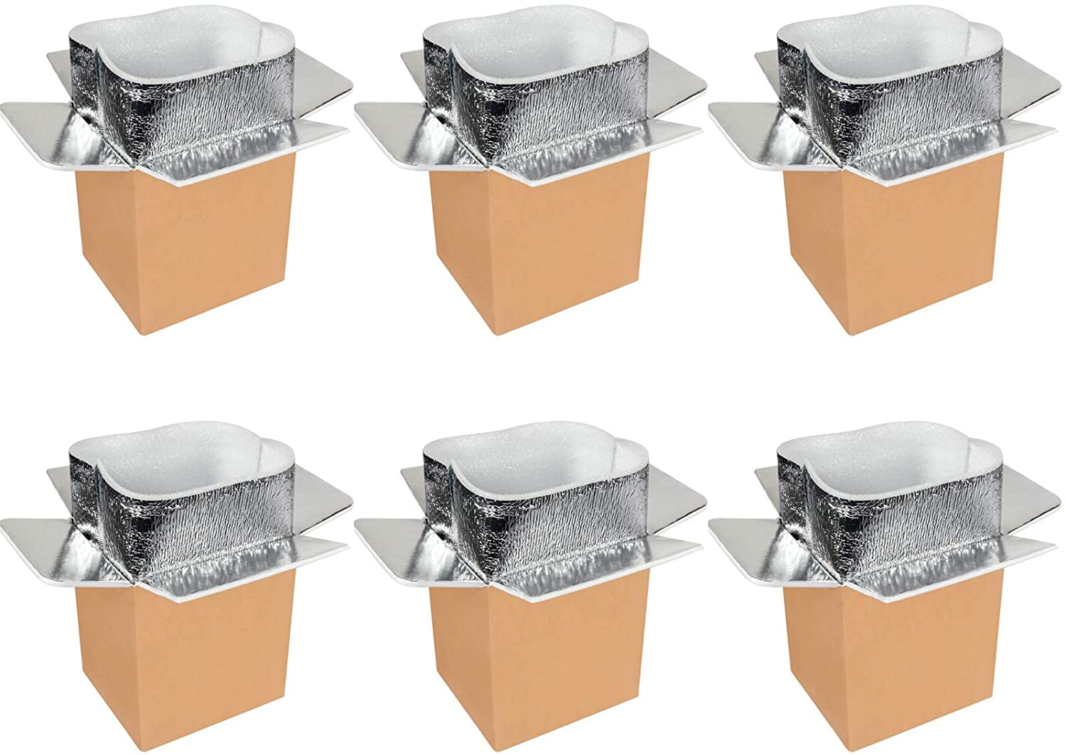 YSSOA 6 Pack 6"x5"x9" Insulated Shipping Boxes with Aluminum Foil Liner ...