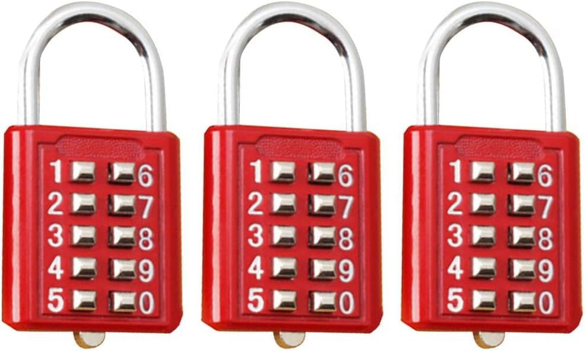 YSSTT3ANIG 10 Digit Push Button Combination Padlock Digital Lock for ...