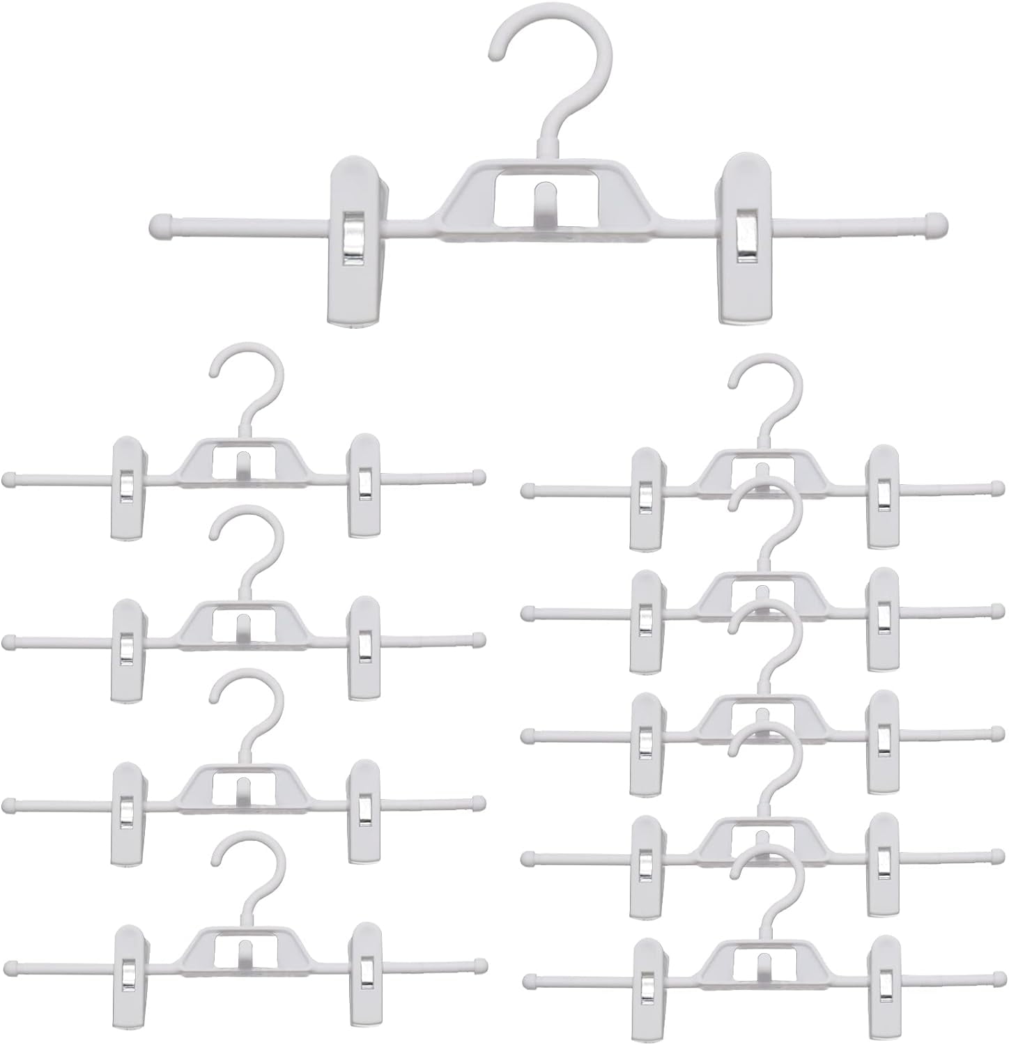 YSSTT3ANIG 10pcs Stackable Plastic Clothing Hanger with Clips ...
