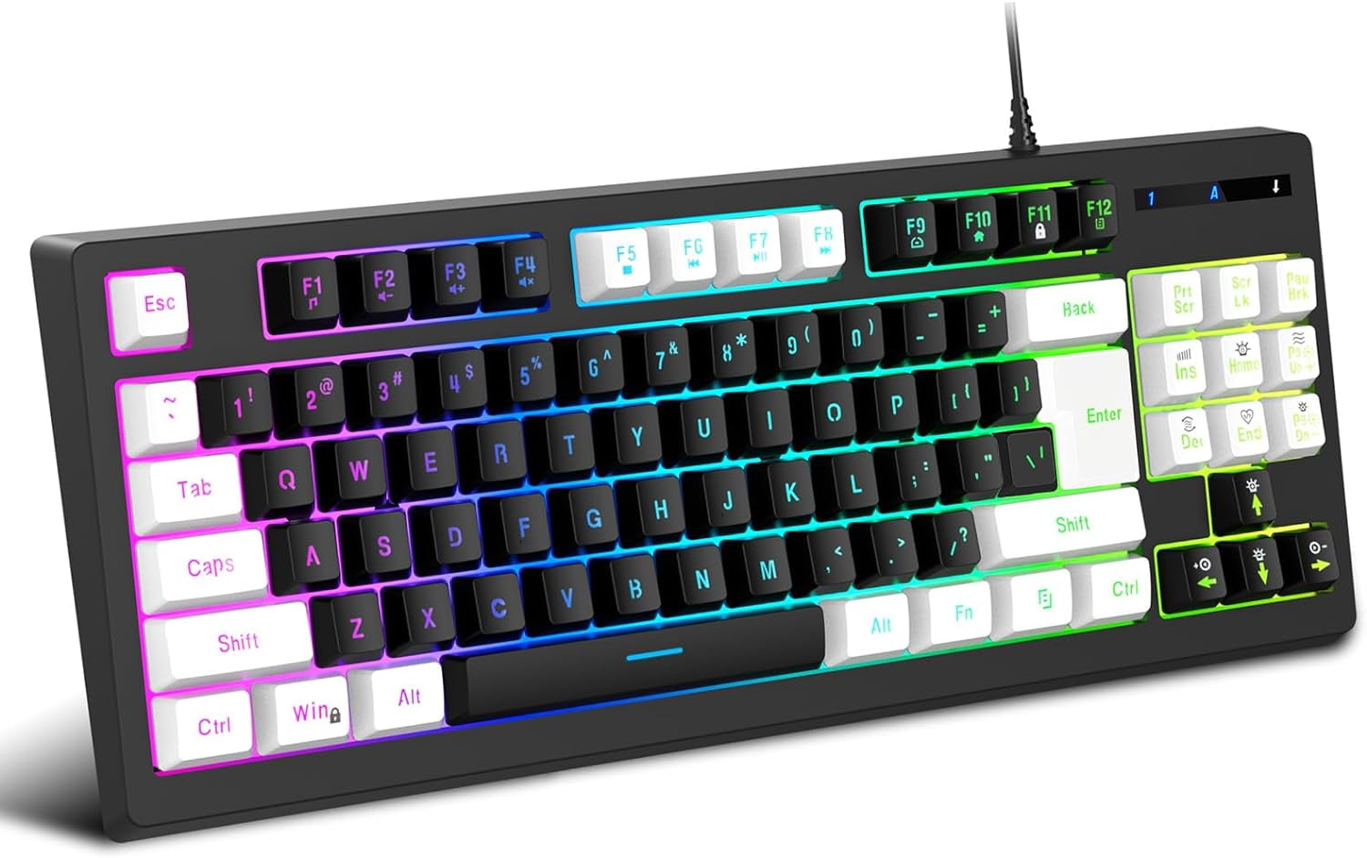 YSSTT3ANIG A877 Wired K87 RGB Streamer Mini Gaming Keyboard Adjustable ...