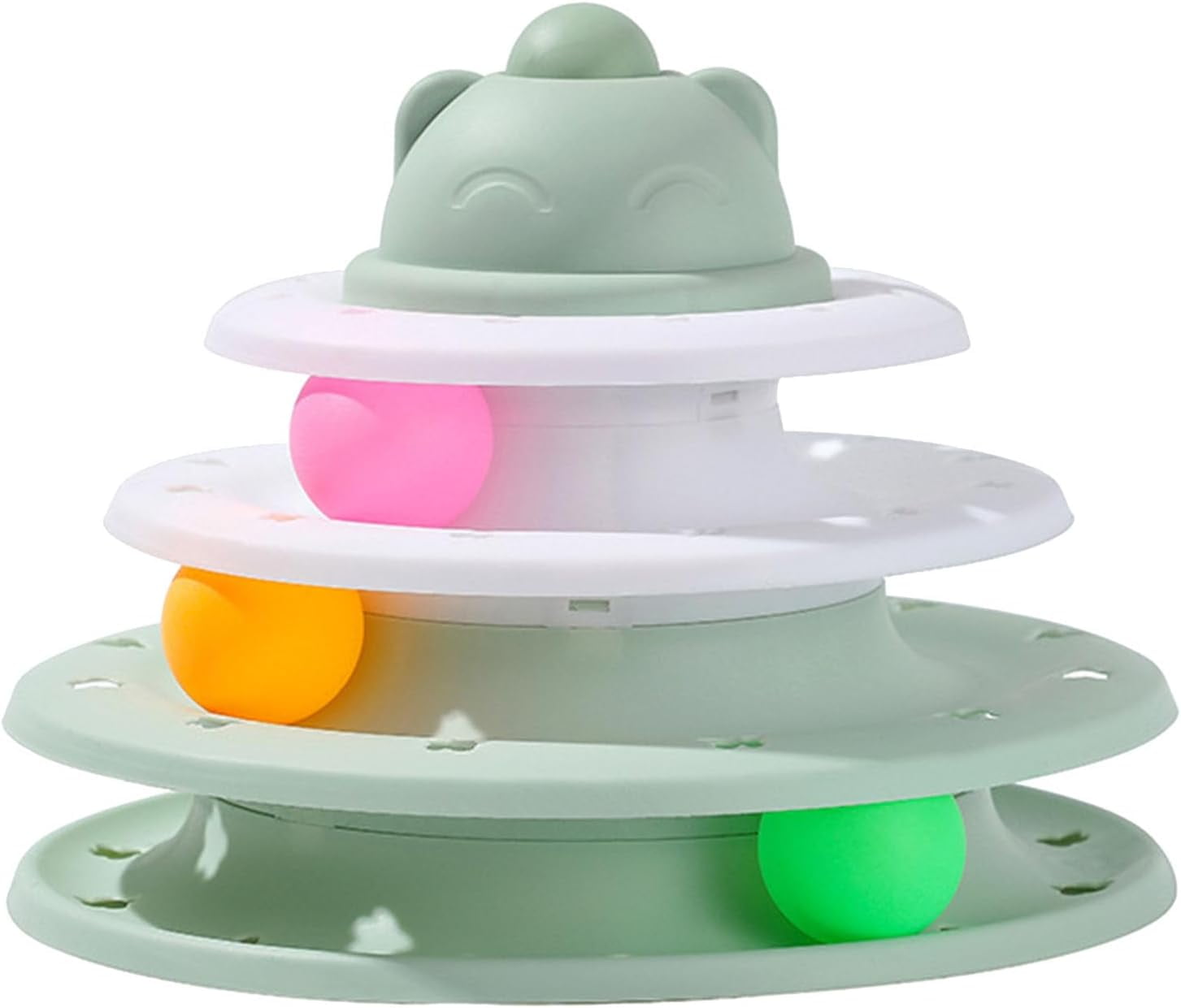 YSSTT3ANIG Cat Toys Roller, Cat Turntable Ball Toy, 3 Tier Cat Tower ...