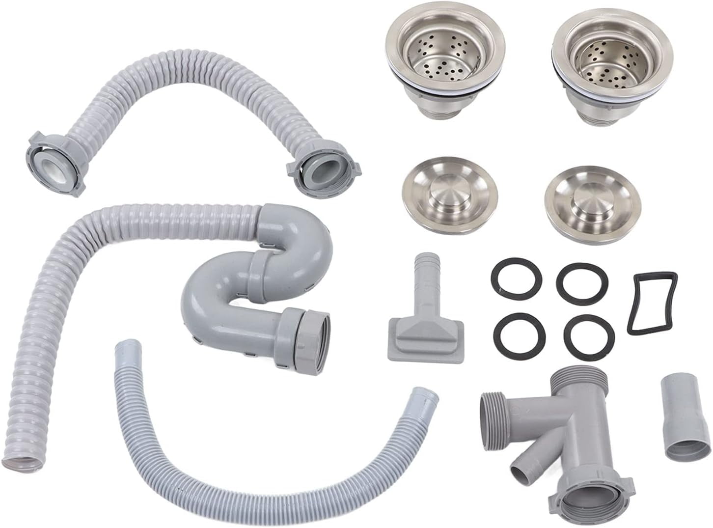 YSSTT3ANIG Kitchen Sink Drainer Pipe, Stainless Steel Sink Drain Kit ...
