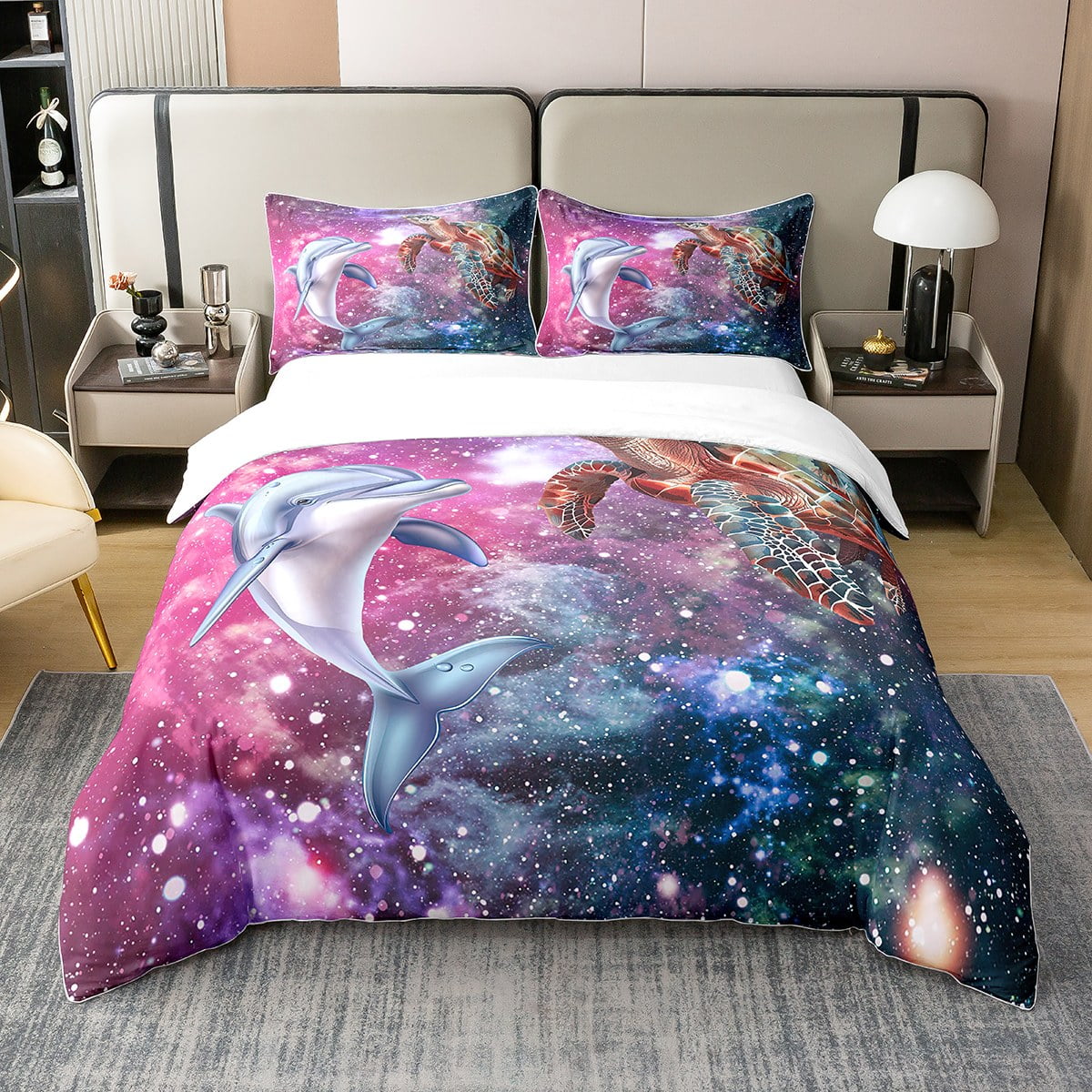 Erosebridal 100% Cotton 3D Dolphin Duvet Cover Sea Turtle Comforter ...