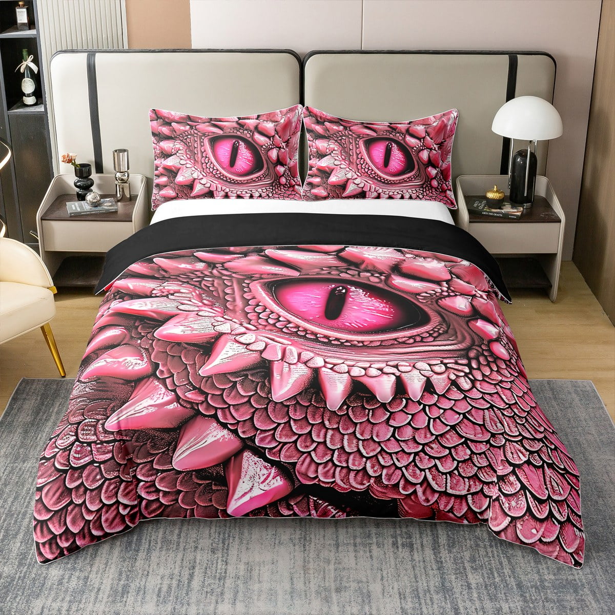 Erosebridal 100% Cotton 3D Dragon Eye Duvet Cover Vintage Dragon Full ...