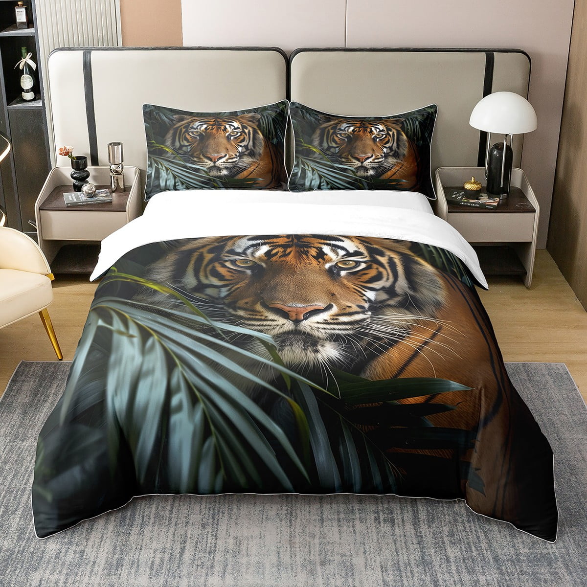 Erosebridal 100% Cotton 3D Tiger Bed Set Jungle Wildlife Bedding Twin ...