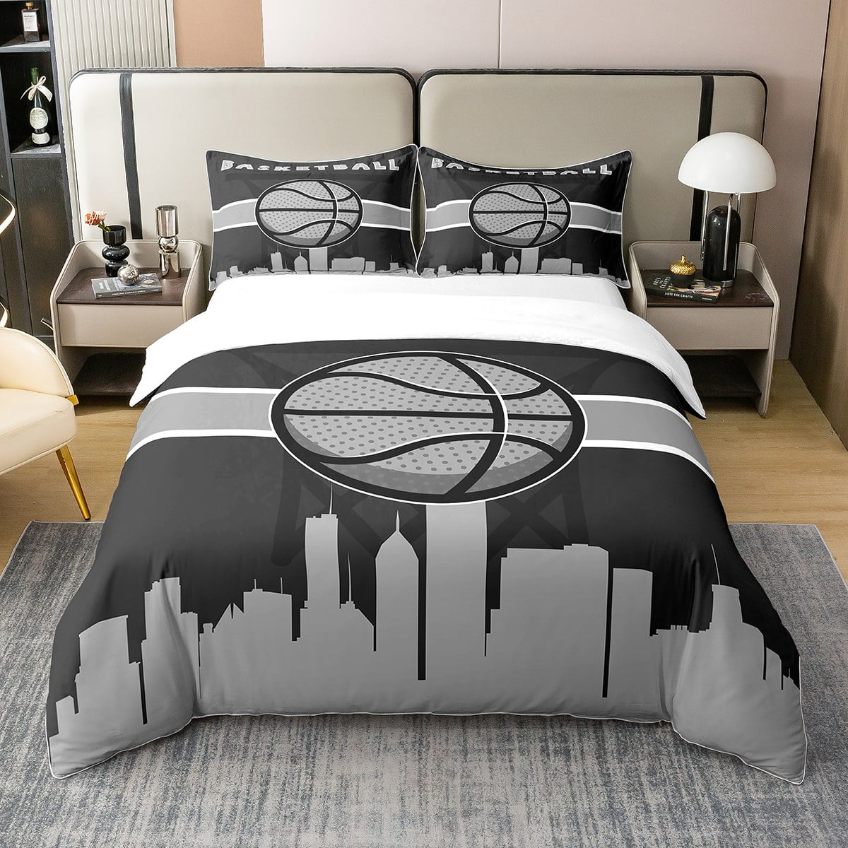 Erosebridal 100% Cotton Ball Game Duvet Cover Queen, Basketball ...