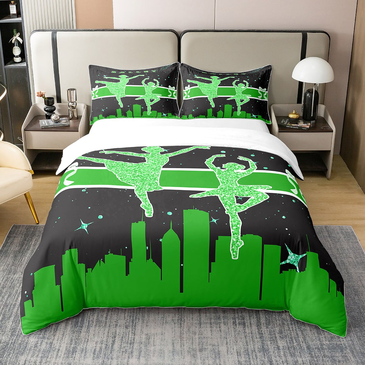 100% Cotton Ballet Bed Set Dance Duvet Cover Queen Size,Girly Sequins ...