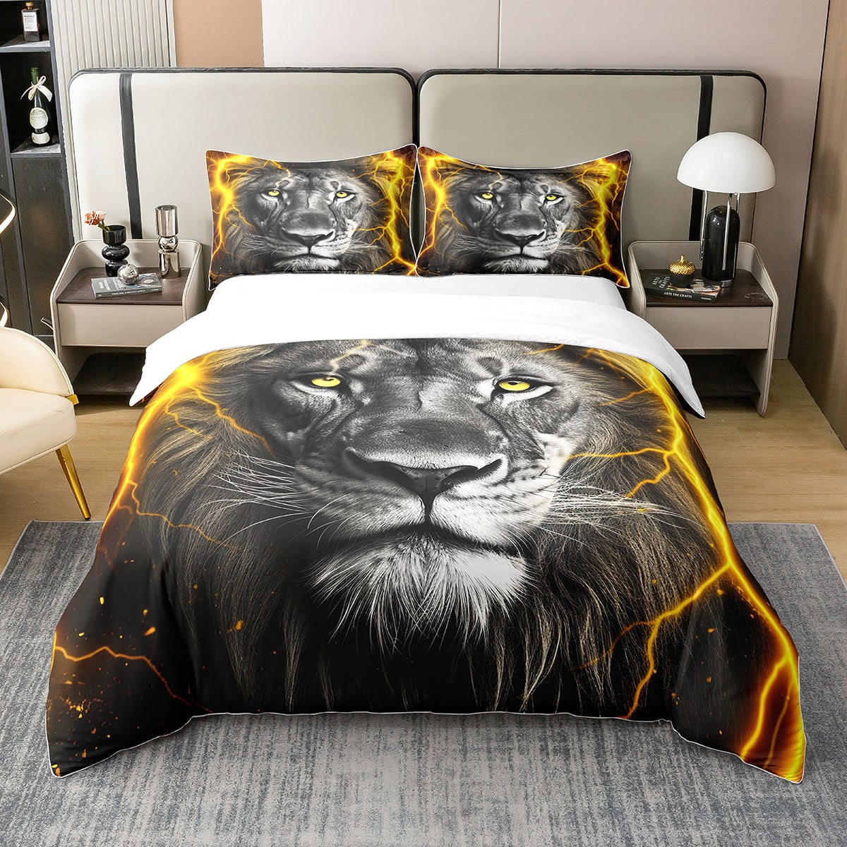 Erosebridal 100% Cotton Wild Lion Bedding Set For Adult Teens Men ...