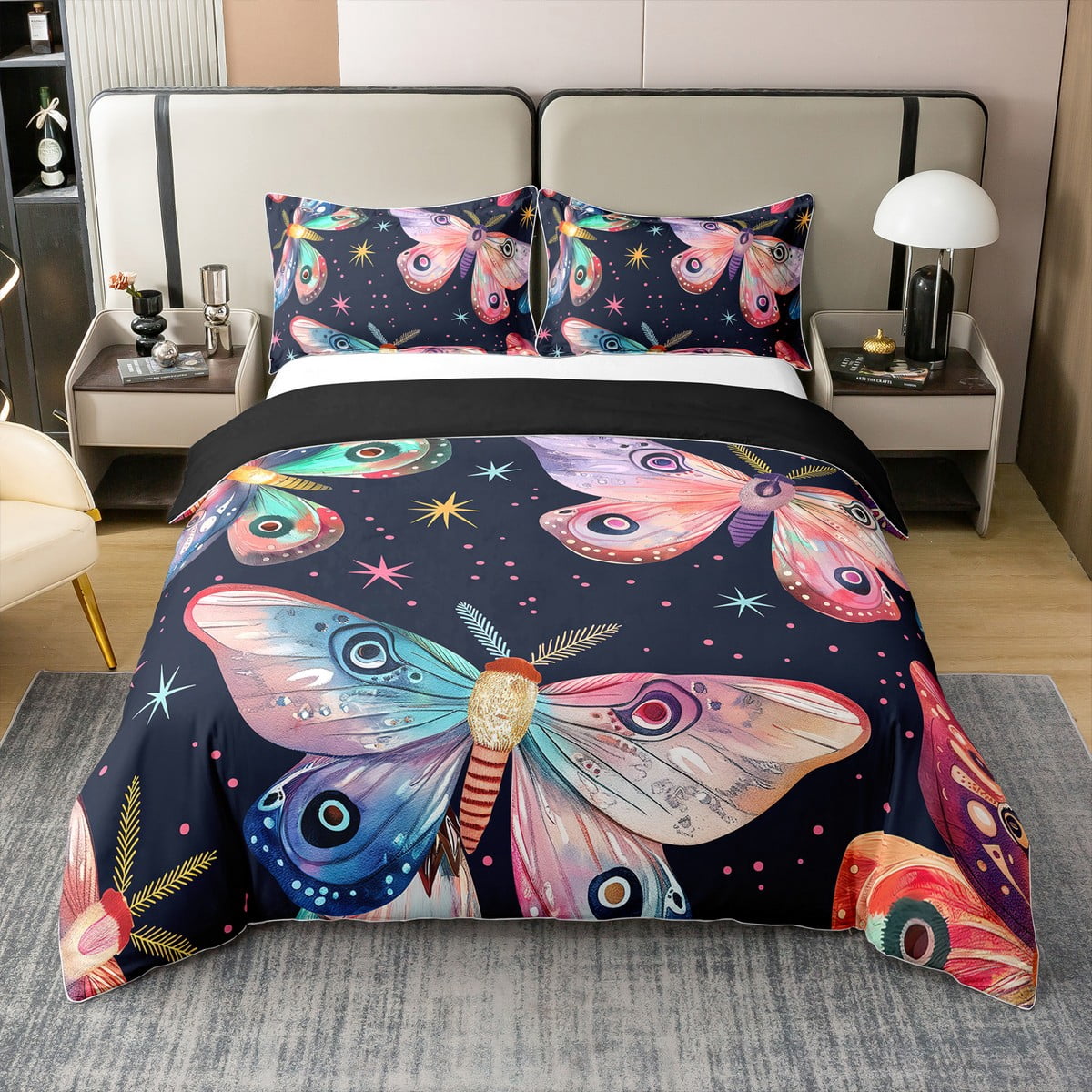 Erosebridal 100% Cotton Butterfly Quilt Cover Twin,Colorful Butterfly ...