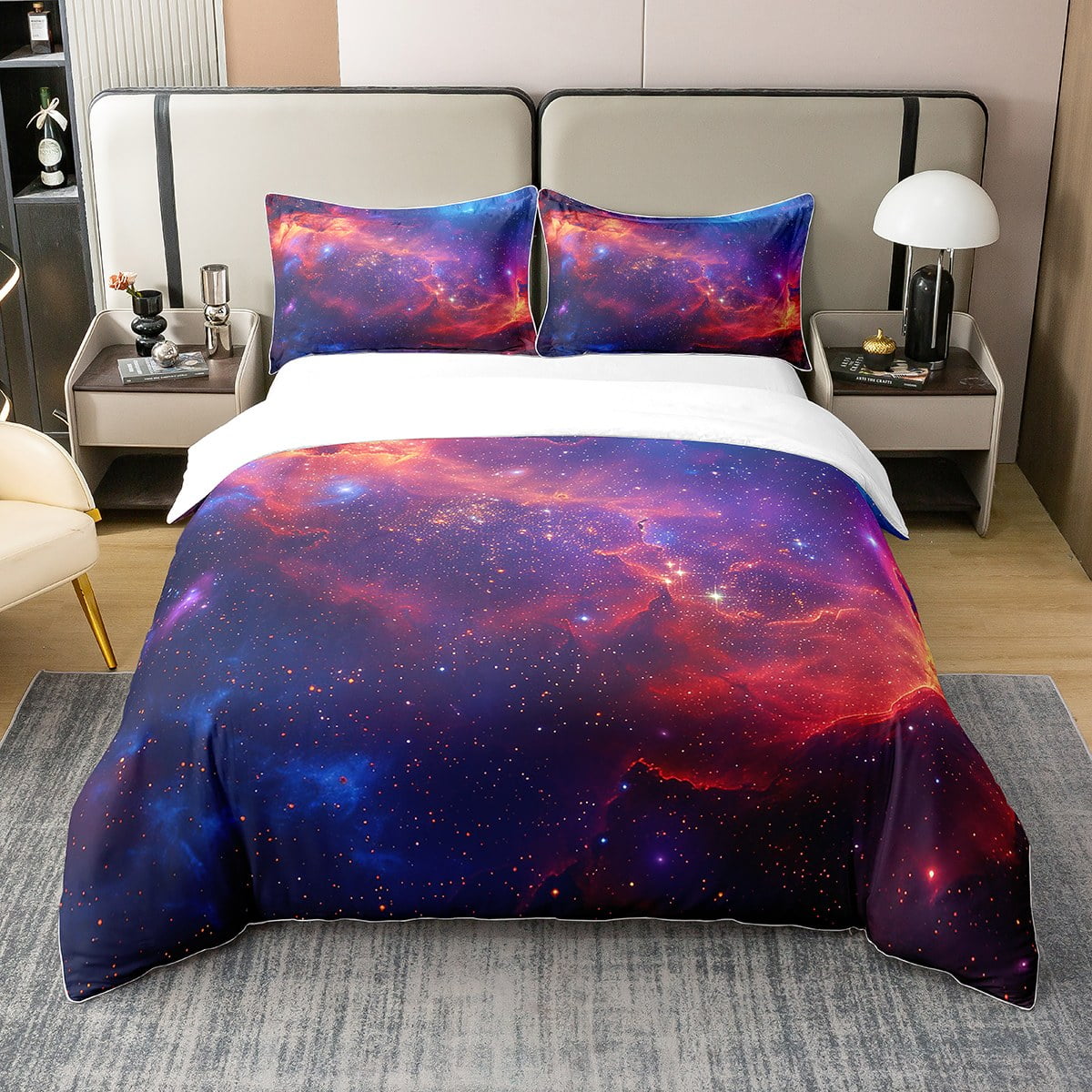 YST 100% Cotton Galaxy Bedding Set Starry Sky Duvet Cover Full Size ...