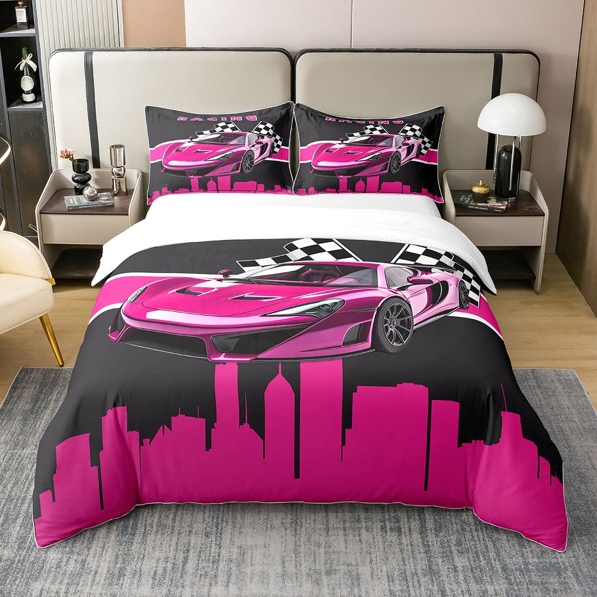Erosebridal 100% Cotton Racing Car Bed Set Extreme Sports Duvet Cover ...