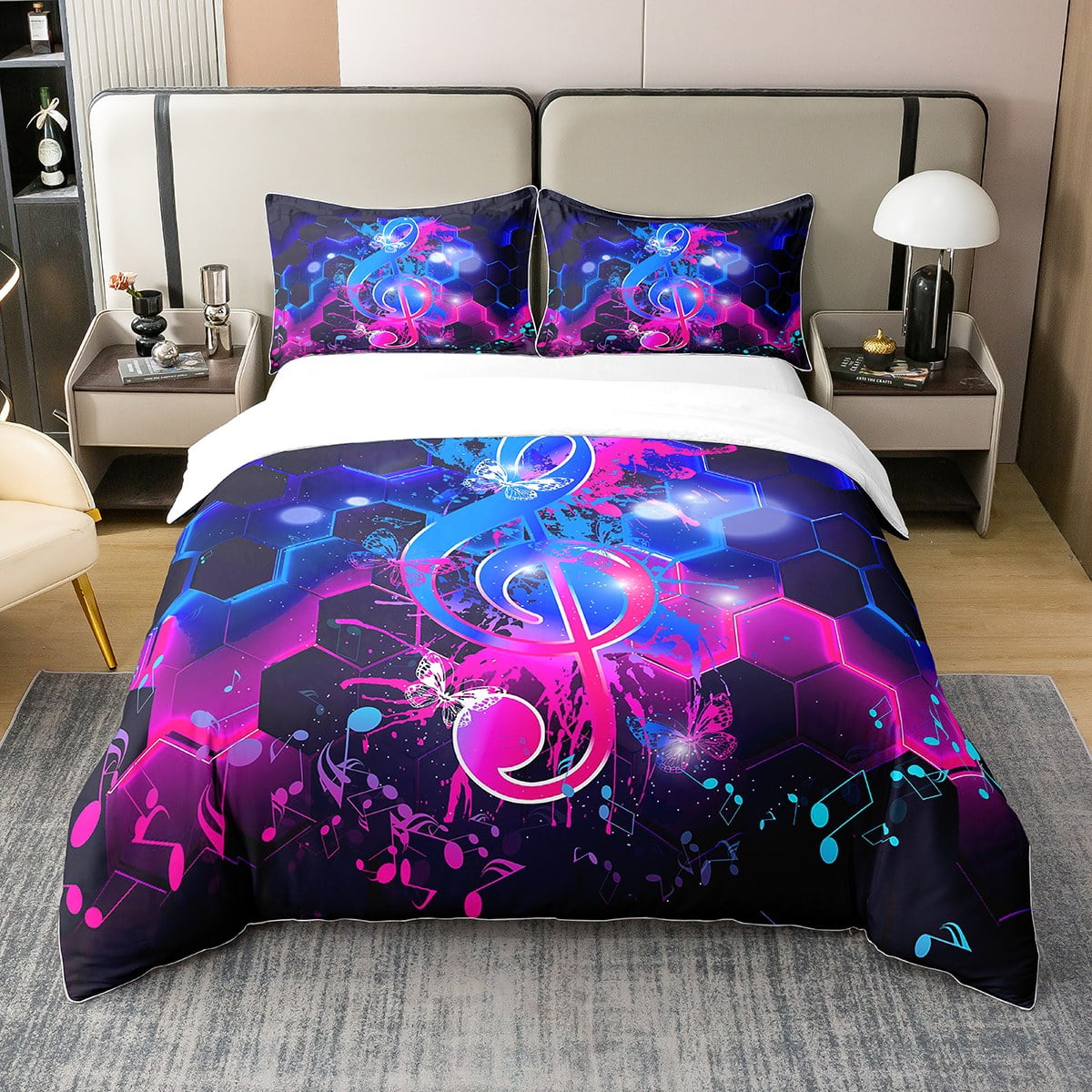 Erosebridal 100% Cotton Honeycomb Geometric Neon Comforter Cover ...