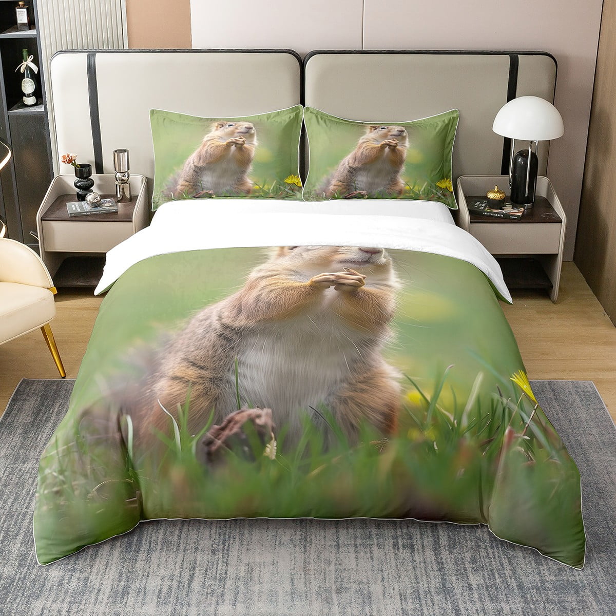 Erosebridal 100% Cotton Brown Full Capybara Duvet Cover Kawaiian ...