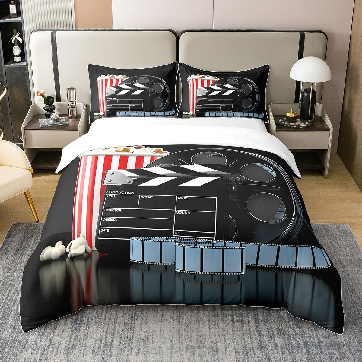 YST 100% Cotton Movie Bedding Set Theater Style Duvet Cover Vintage ...