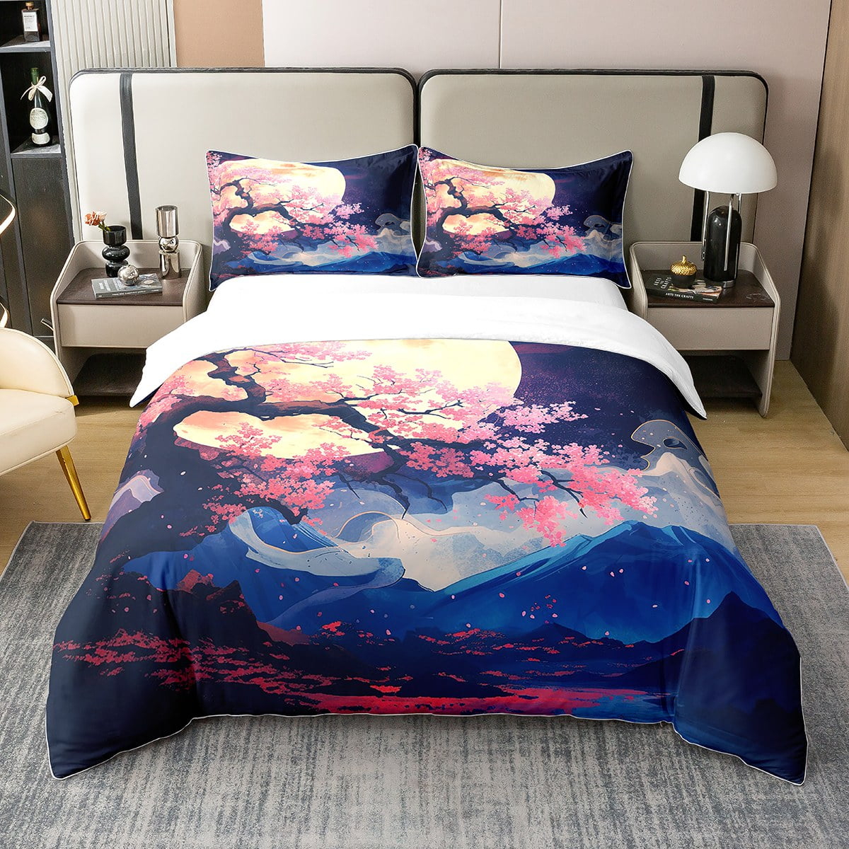 YST 100% Cotton Pink Cherry Blossom Comforter Cover Queen Size,Oriental ...