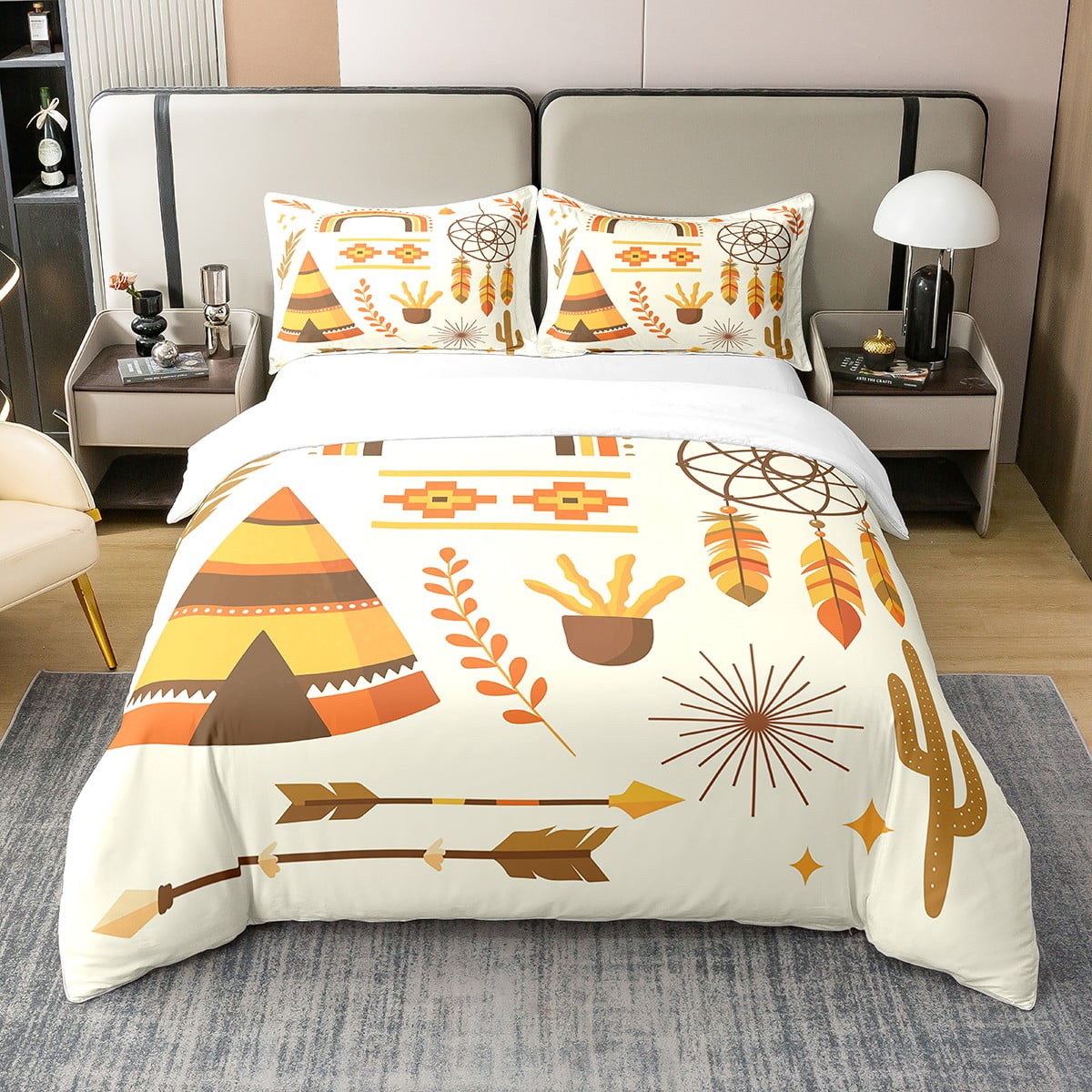 YST 100% Cotton Rainbow Duvet Cover Full,Camping Tent Bedding Set for ...