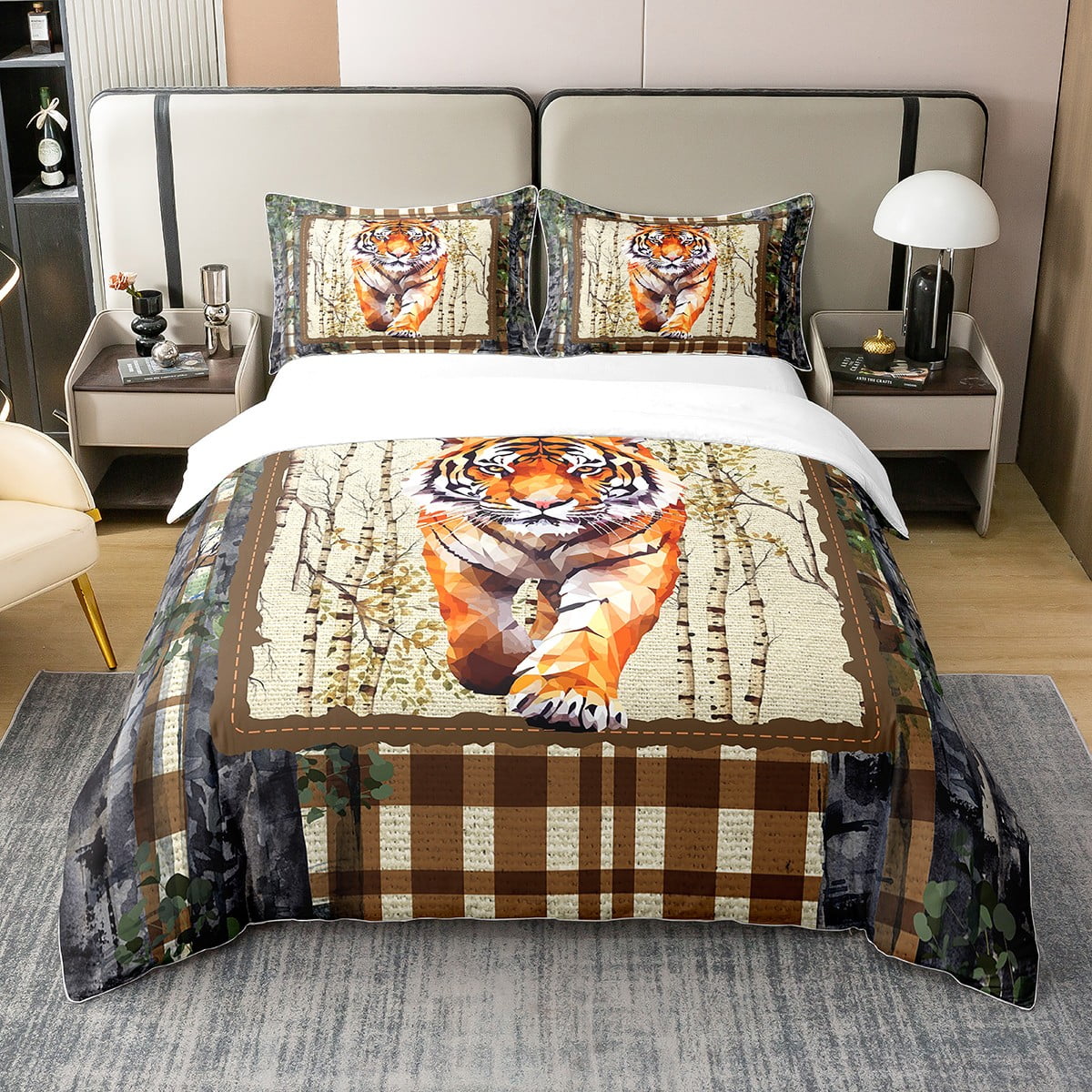 Erosebridal 100% Cotton Tiger Full Size Bedding Sets,Woodland Decor ...