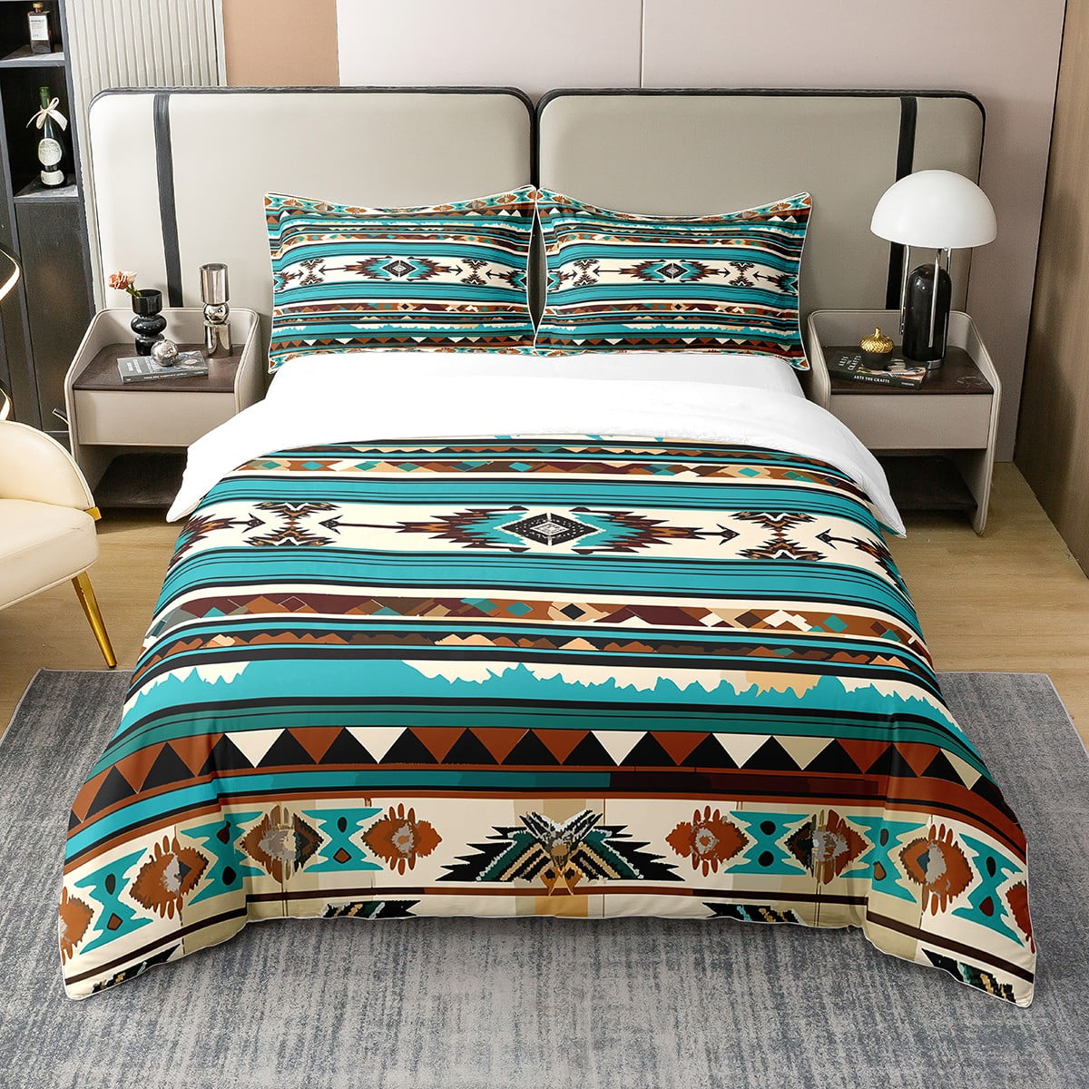YST 100% Cotton Western Comforter Cover,Southwestern Aztec Bedding Set ...