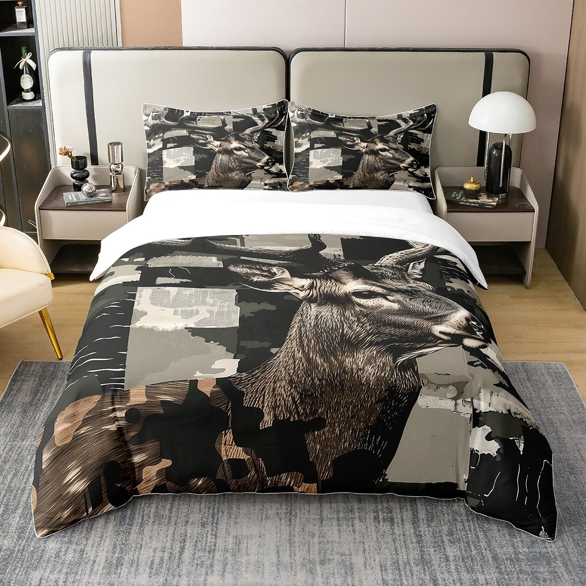 Erosebridal 100% Cotton Wild Deer Comforter Cover Twin Size 2Pcs ...