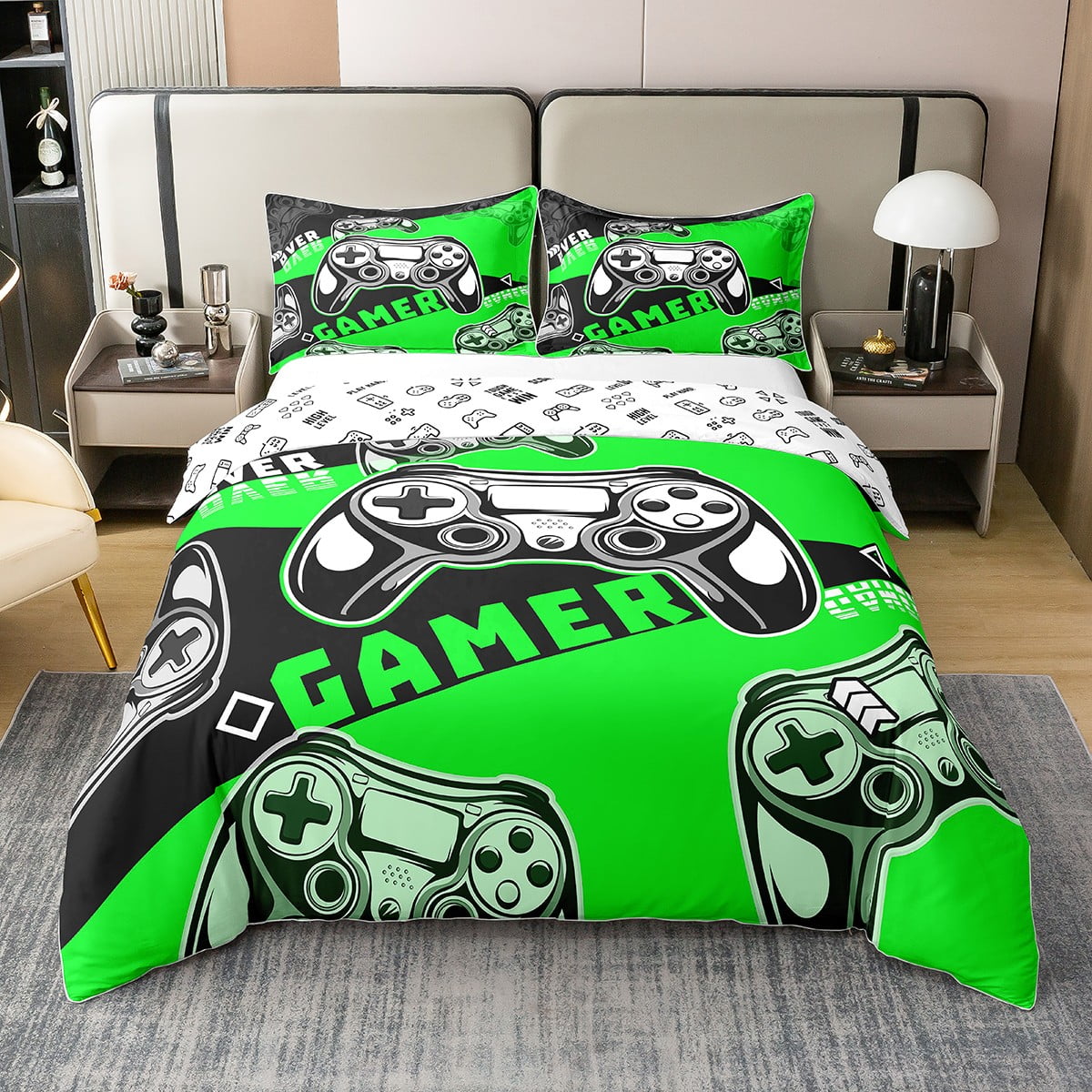 Erosebridal 100% Natural Cotton Gaming Comforter Cover Gamer Duvet ...
