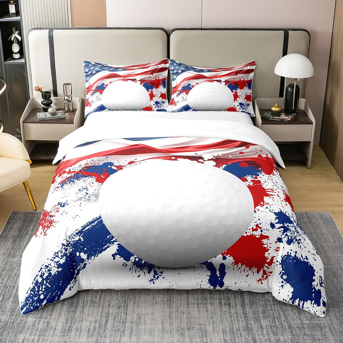 Erosebridal 100% Natural Cotton American Golf Bedding Set Twin Size ...