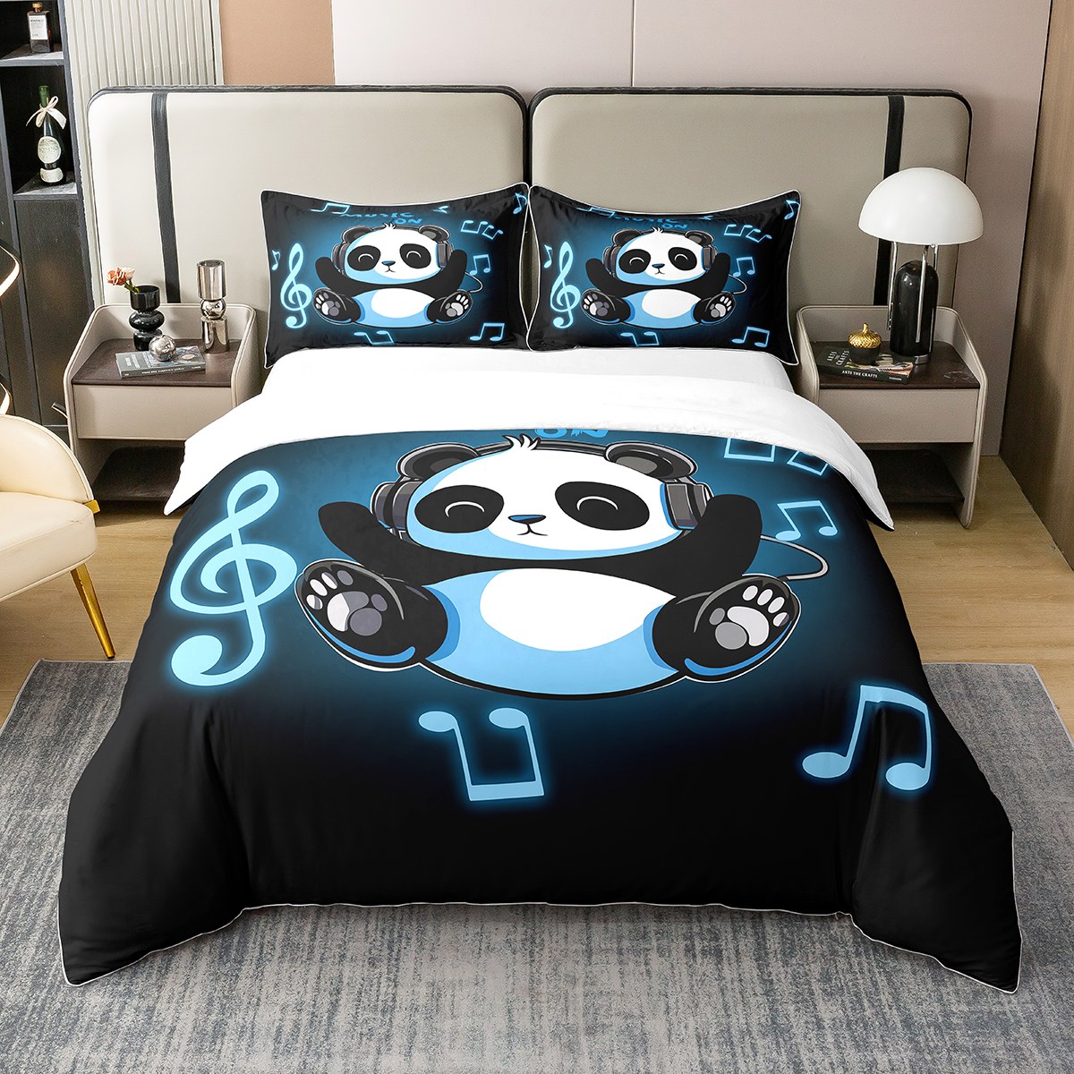 100% Natural Cotton Cute Giant Panda Comforter Cover Full Size Cartoon ...