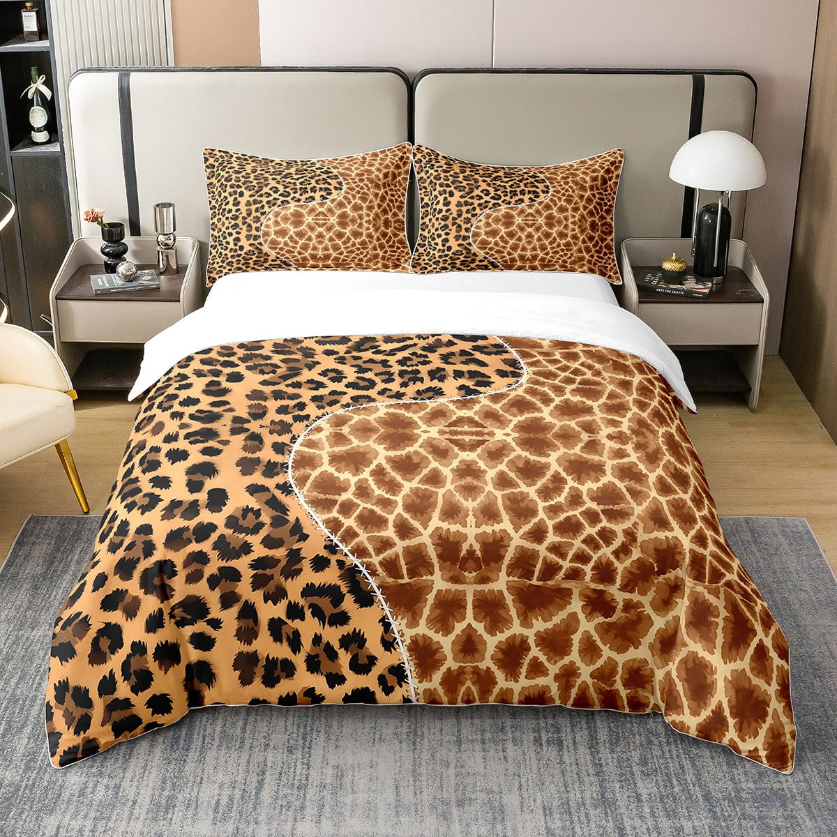 Erosebridal 100% Organic Cotton Adults Leopard Comforter Cover King ...
