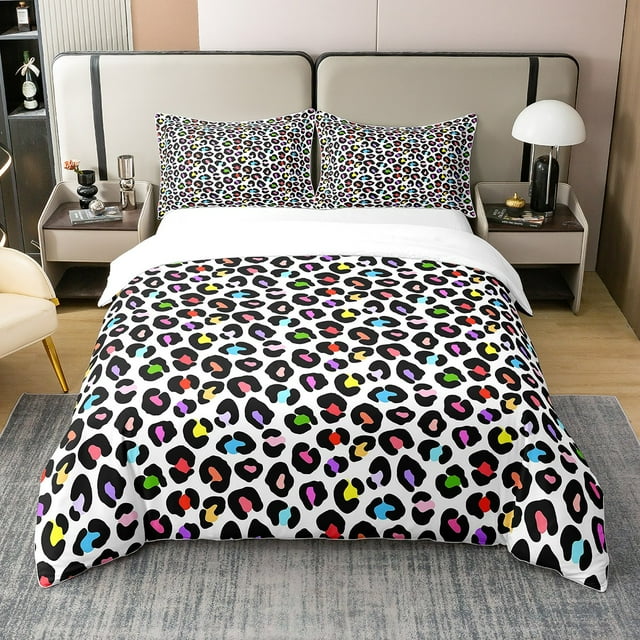 Yst 100 Percent Cotton Rainbow Cheetah Duvet Cover Twin Leopard Print