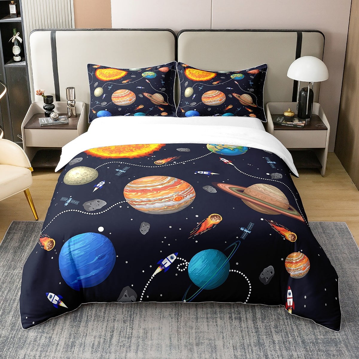 YST 100 percent Cotton YST Solar System Duvet Cover King,Astronomy ...